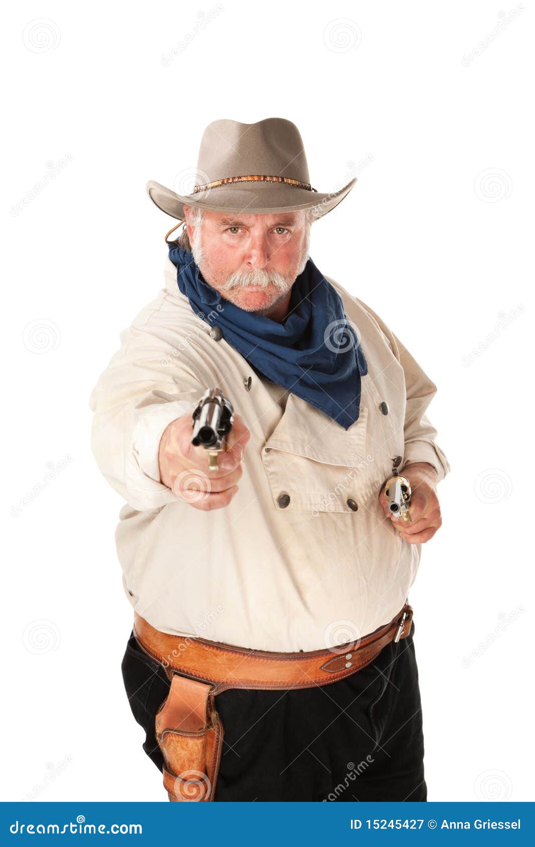 Cowboy on white background stock image. Image of robber - 15245427