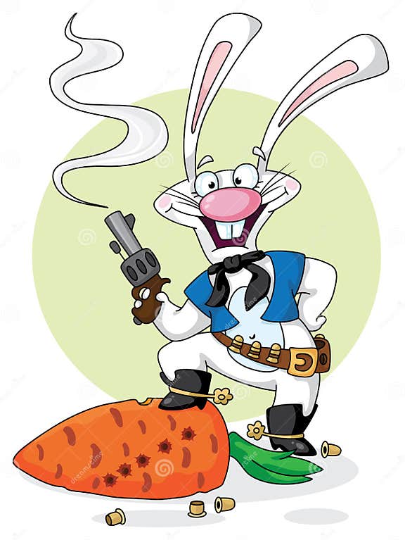 Cowboy white rabbit stock vector. Illustration of animal - 17186004