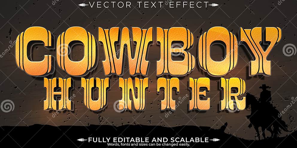 Cowboy Wild Text Effect, Editable West and Texas Text Style Stock ...