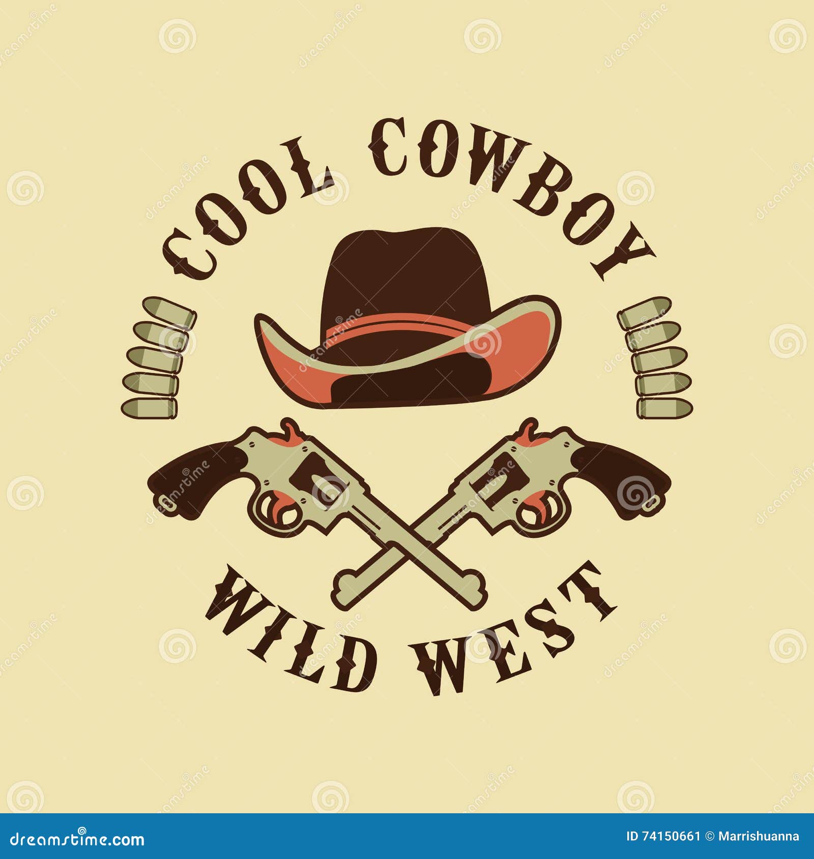 Cowboys Emblem on a White Background Stock Vector - Illustration of ...