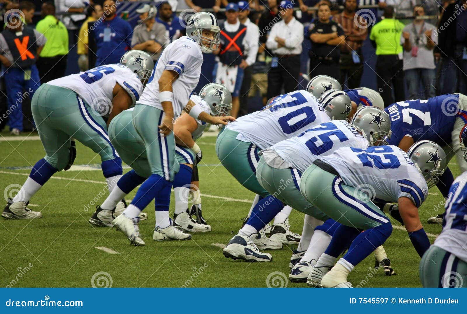 Cowboys Romo Offensive Line Editorial Photography - Image of helmet ...