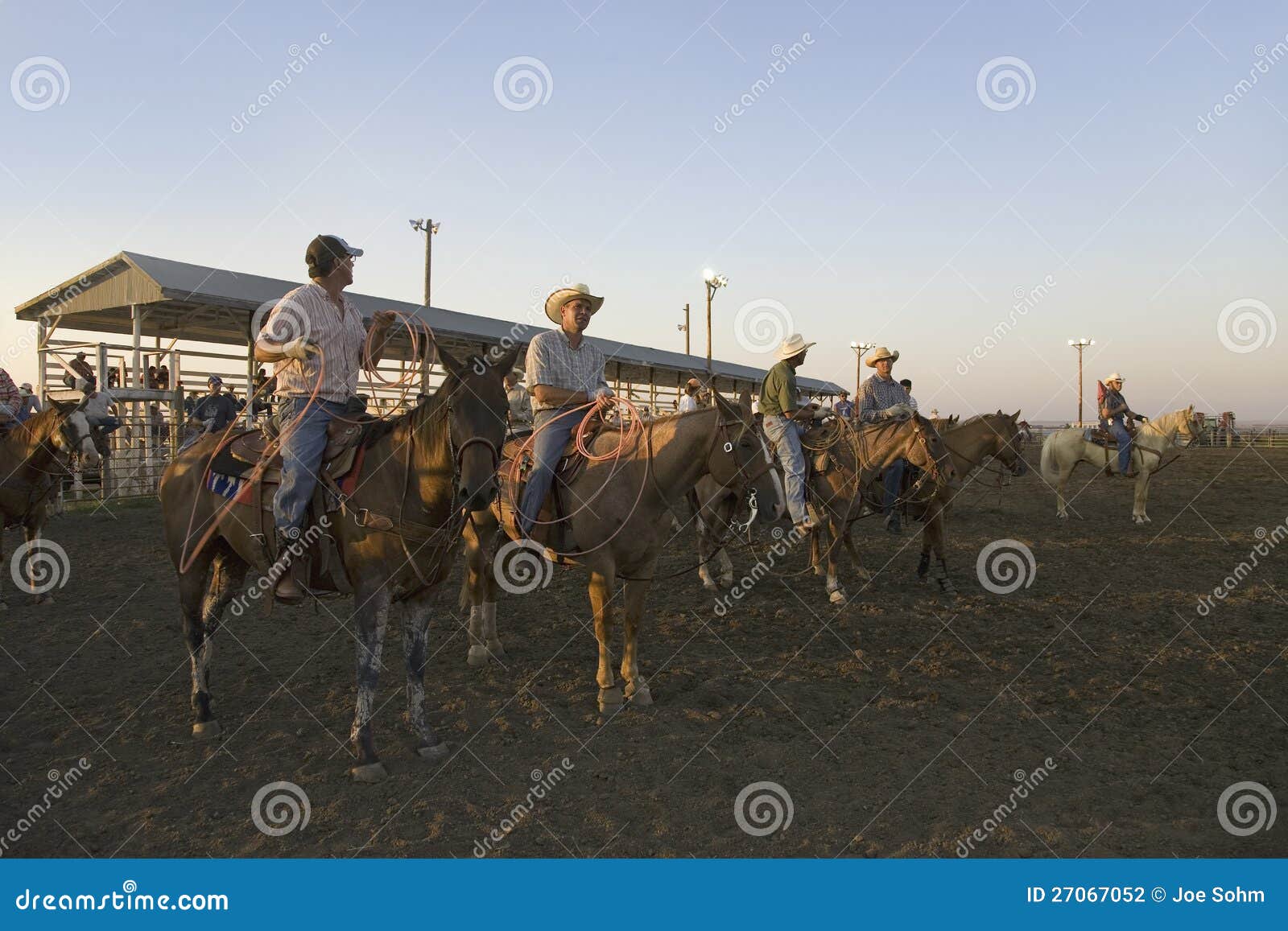 Cowboys at Sunset at PRCA Rodeo Editorial Photography - Image of animal ...