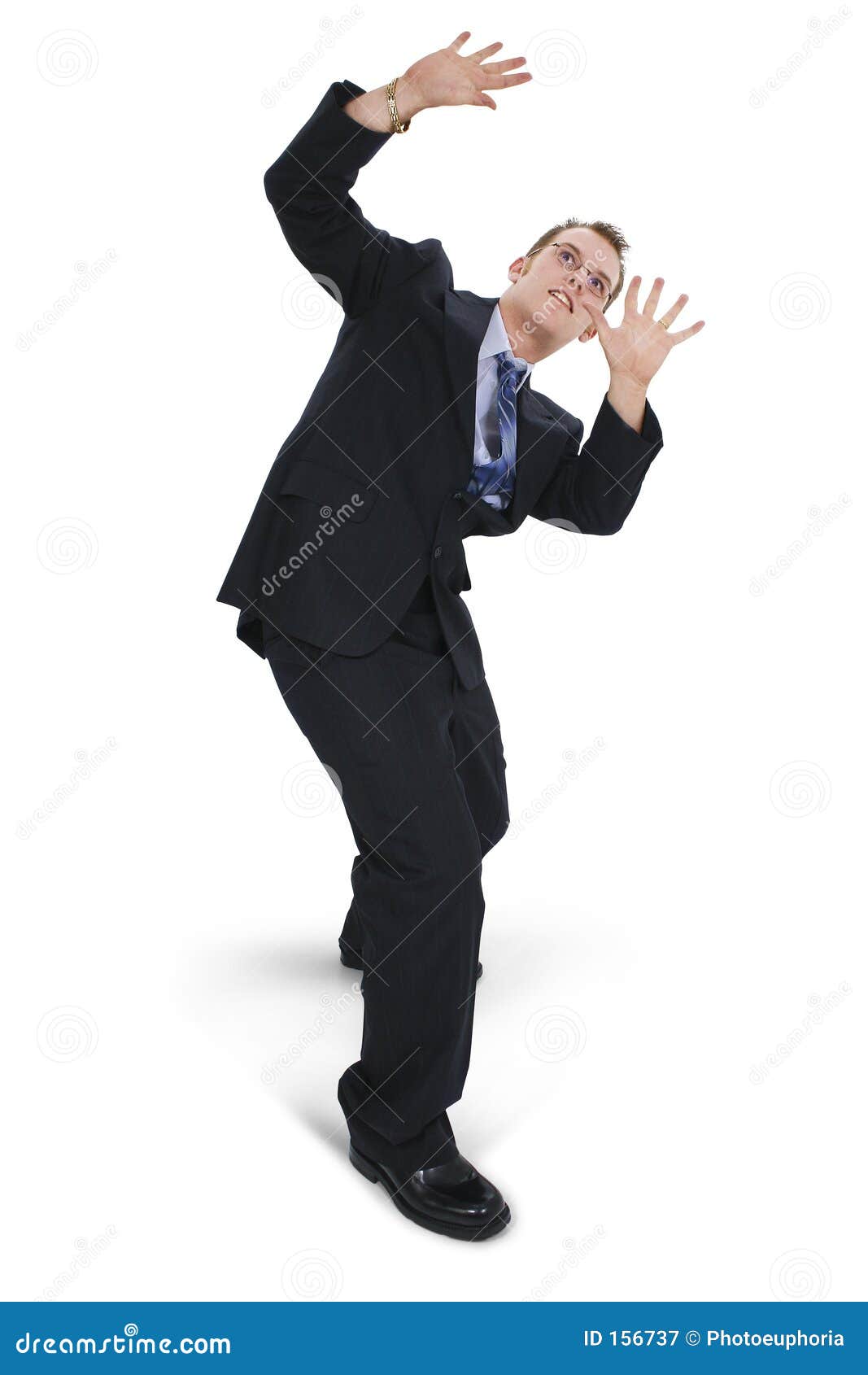 Cowering Business Man stock image. Image of isolated, business - 156737