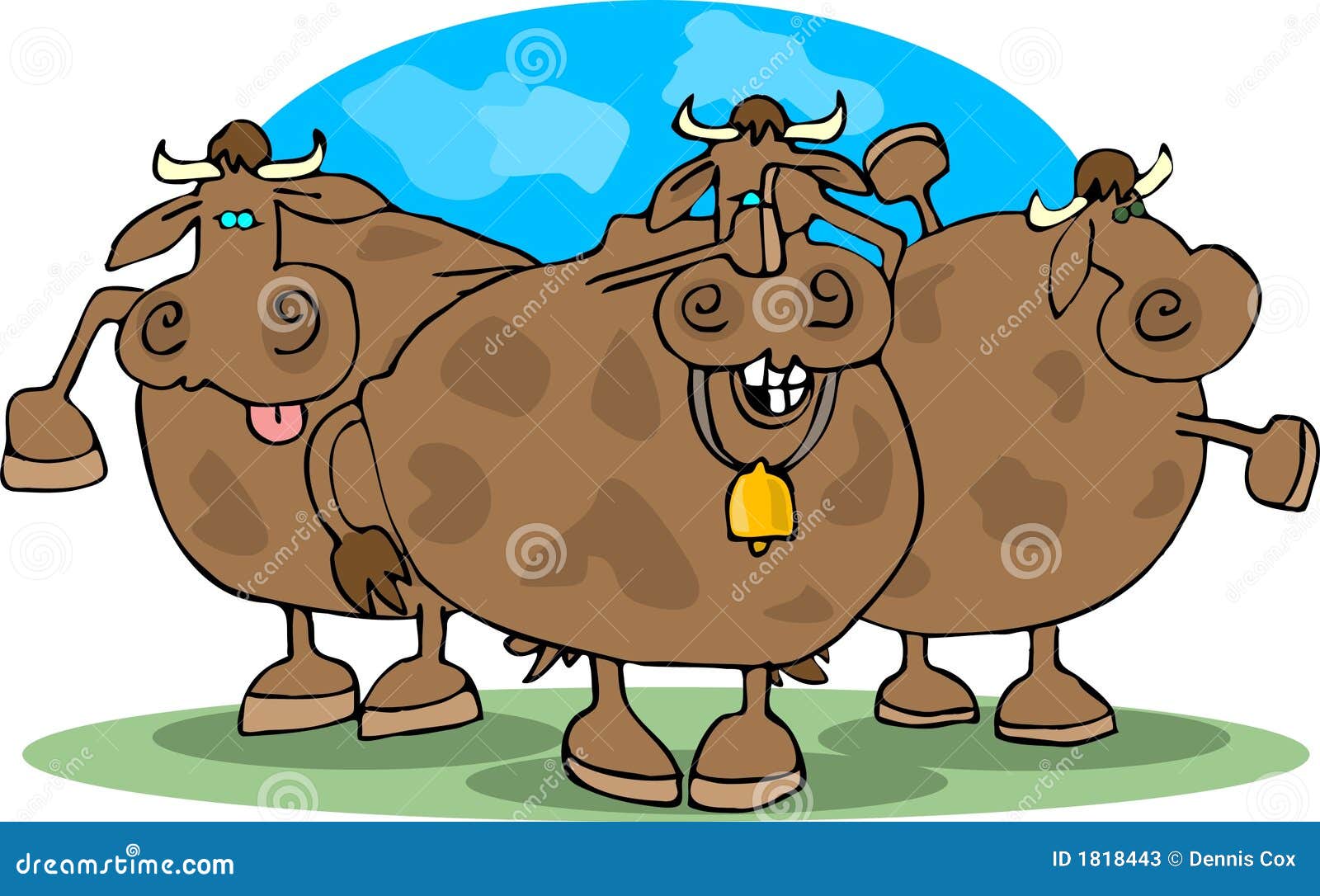 Cowering Cows stock vector. Illustration of pasture, fearful - 1818443