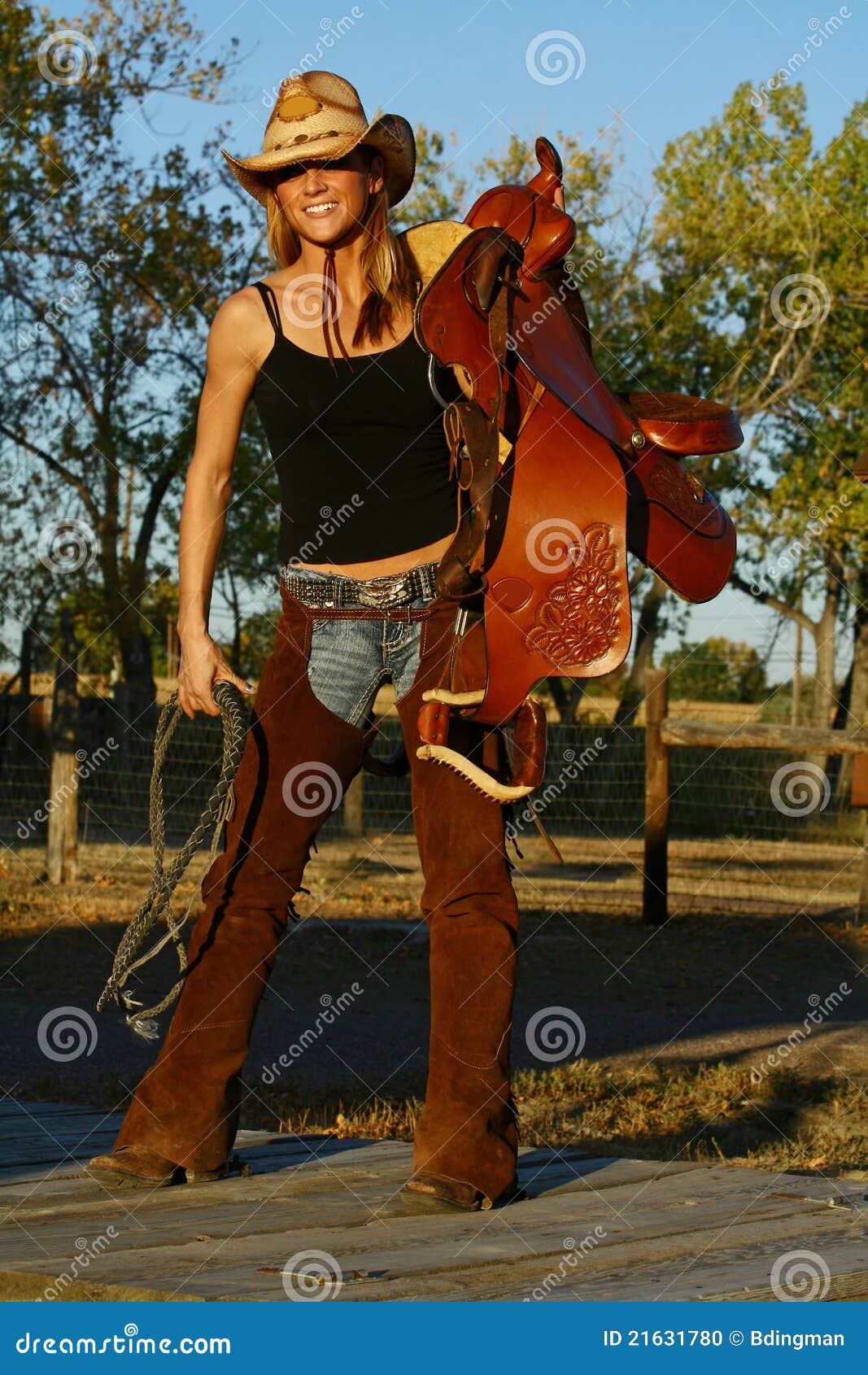 Cowgirl stock photo. Image of rancher, thin, working - 21631780