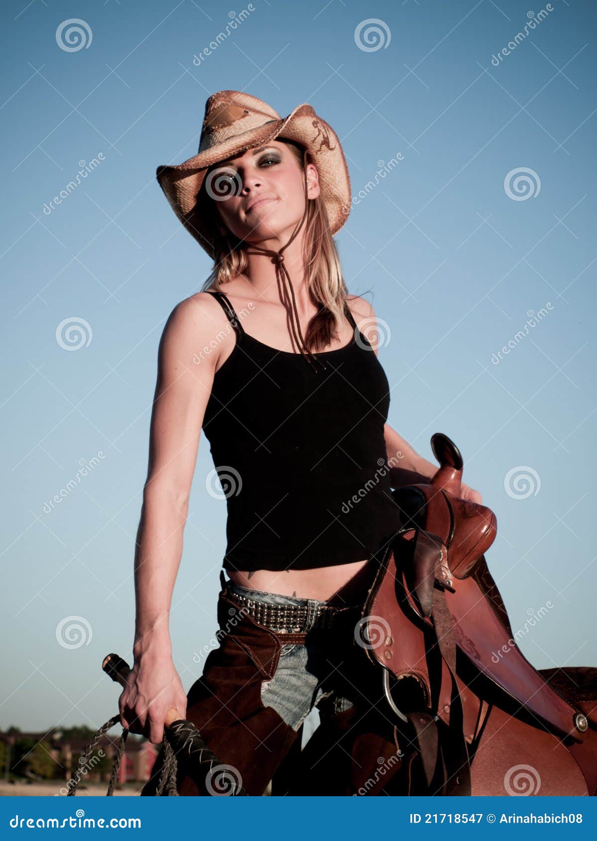 Cowgirl stock image. Image of chaps, woman, rope, young - 21718547