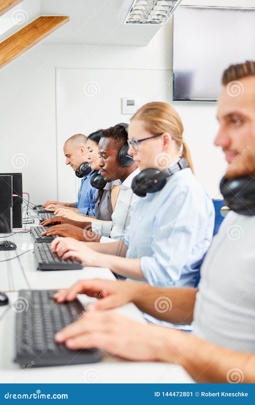 Coworker in a Computer Course in the Office Stock Image - Image of desk ...
