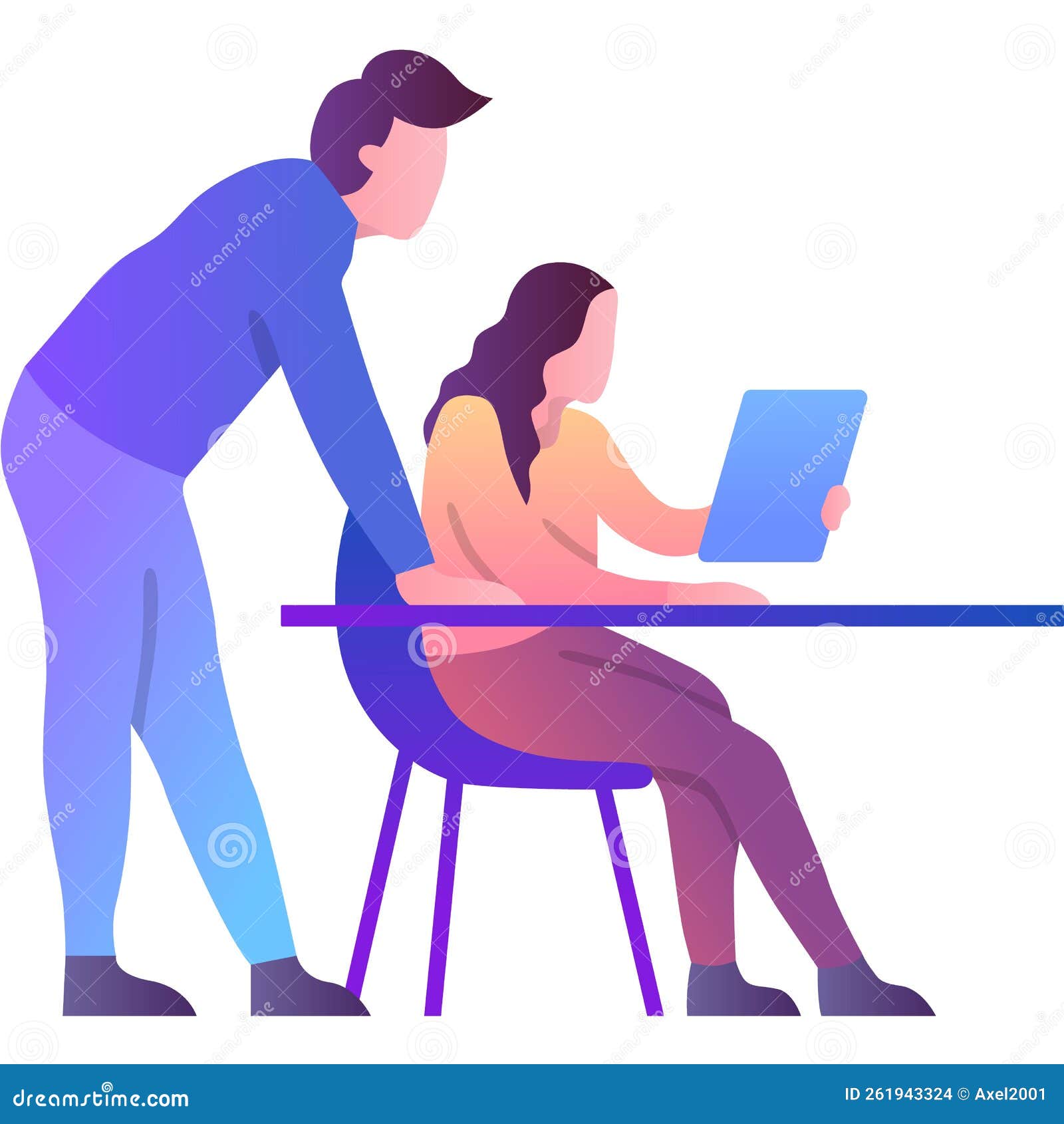 Coworker Workplace Vector Icon Isolated on White Stock Vector ...