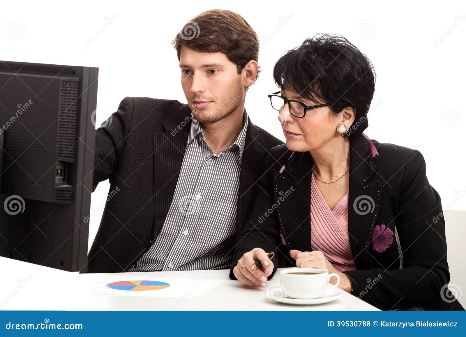 Coworkers Analysing Computer Data Stock Photo - Image of leader ... Coworkers Analysing Computer Data Stock Photo - Image of leader ...