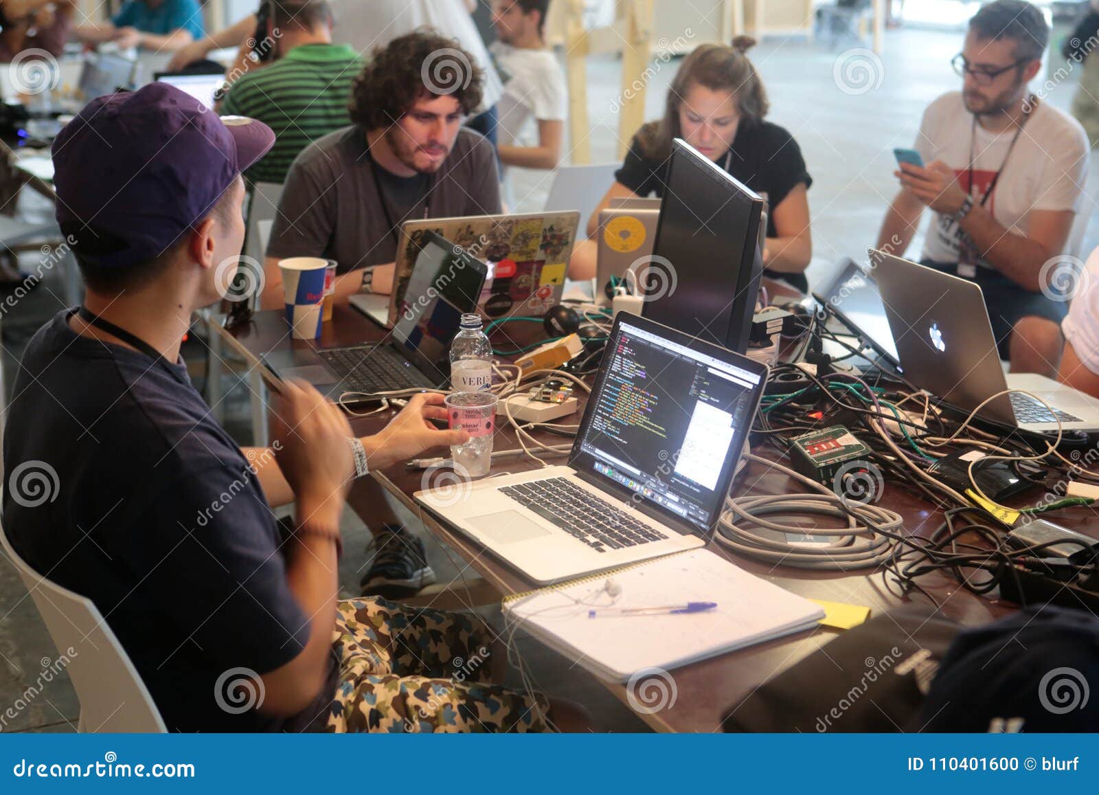 Coworking Programmers Team at Work Editorial Image - Image of digital ...