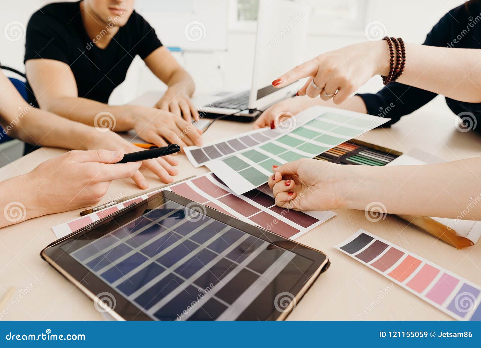 Graphic Designers Working with Color Samples Stock Image - Image of ...