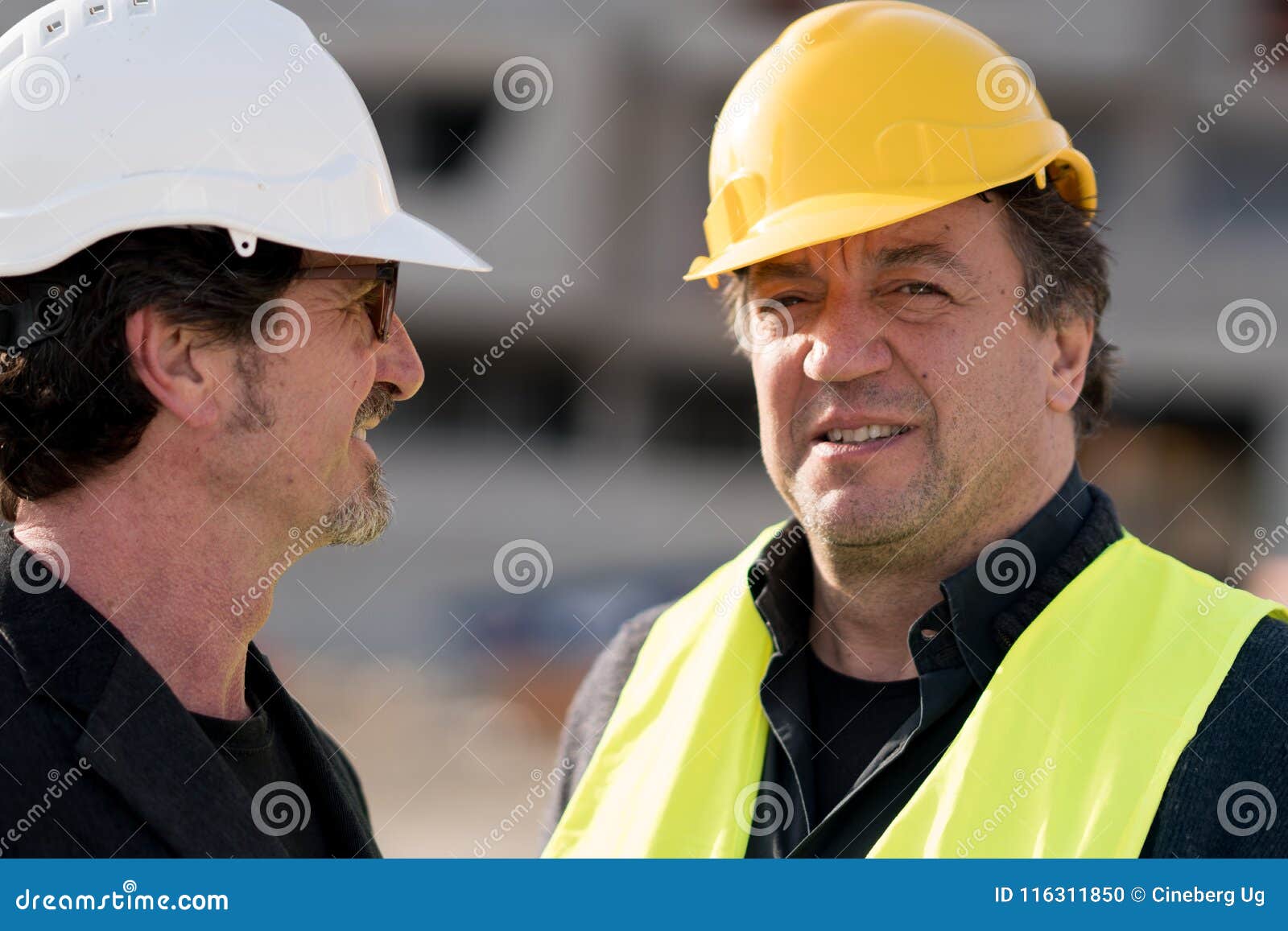 Coworkers on Construction Site Stock Photo - Image of building ...
