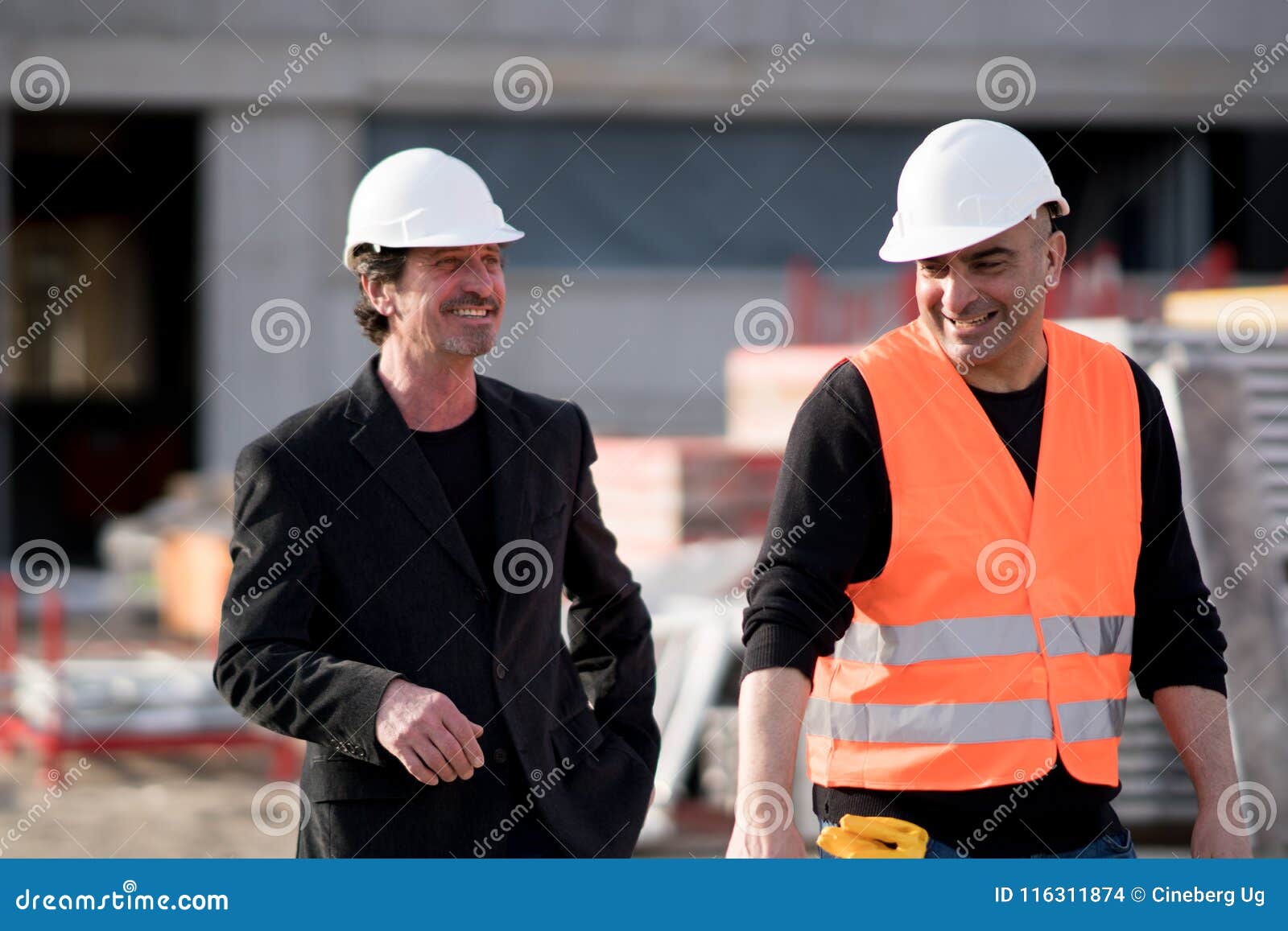 Coworkers on Construction Site Stock Photo - Image of development ...