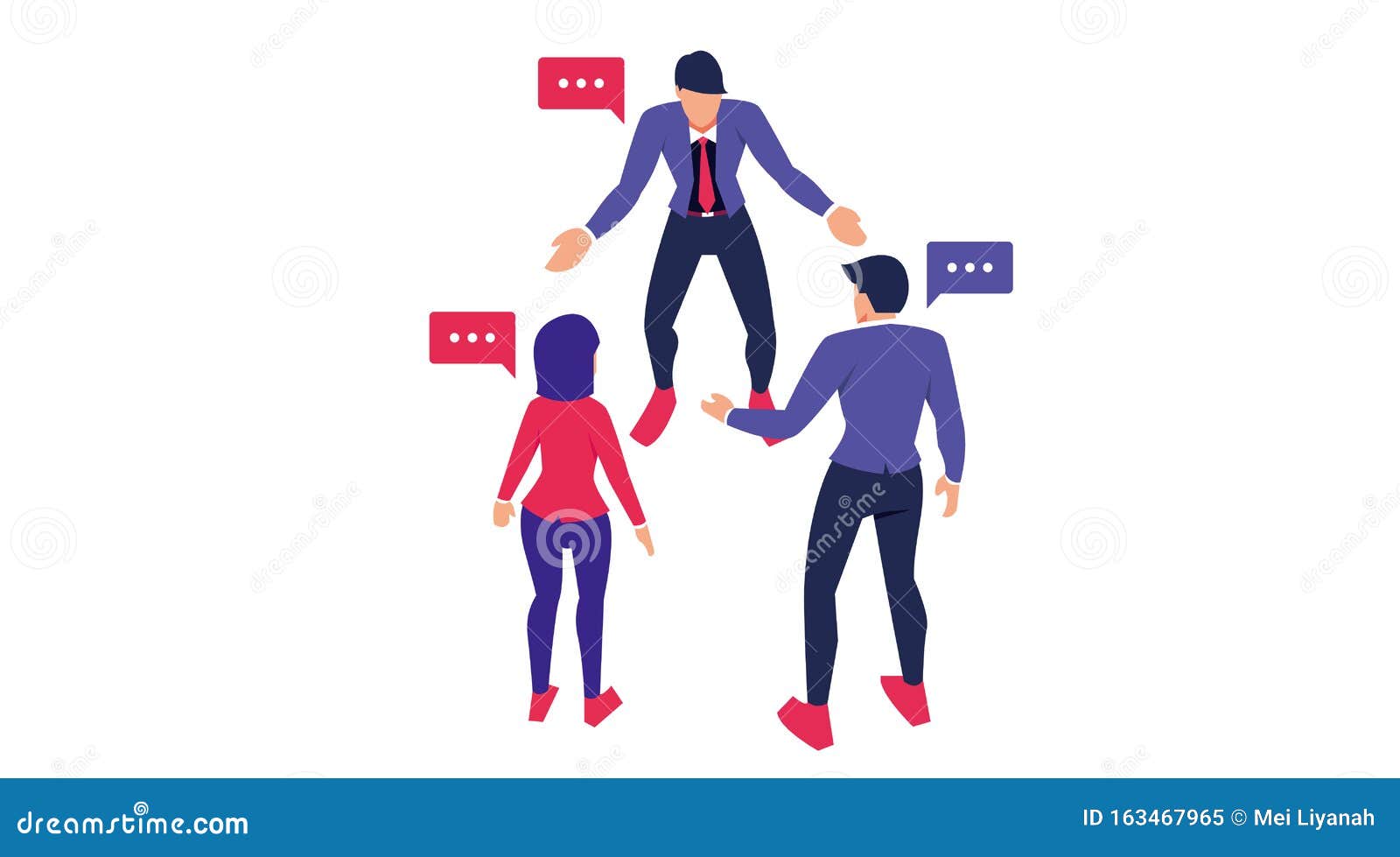 Coworkers Discuss Issues. Helping Each Other Question and Answer. Flat ...