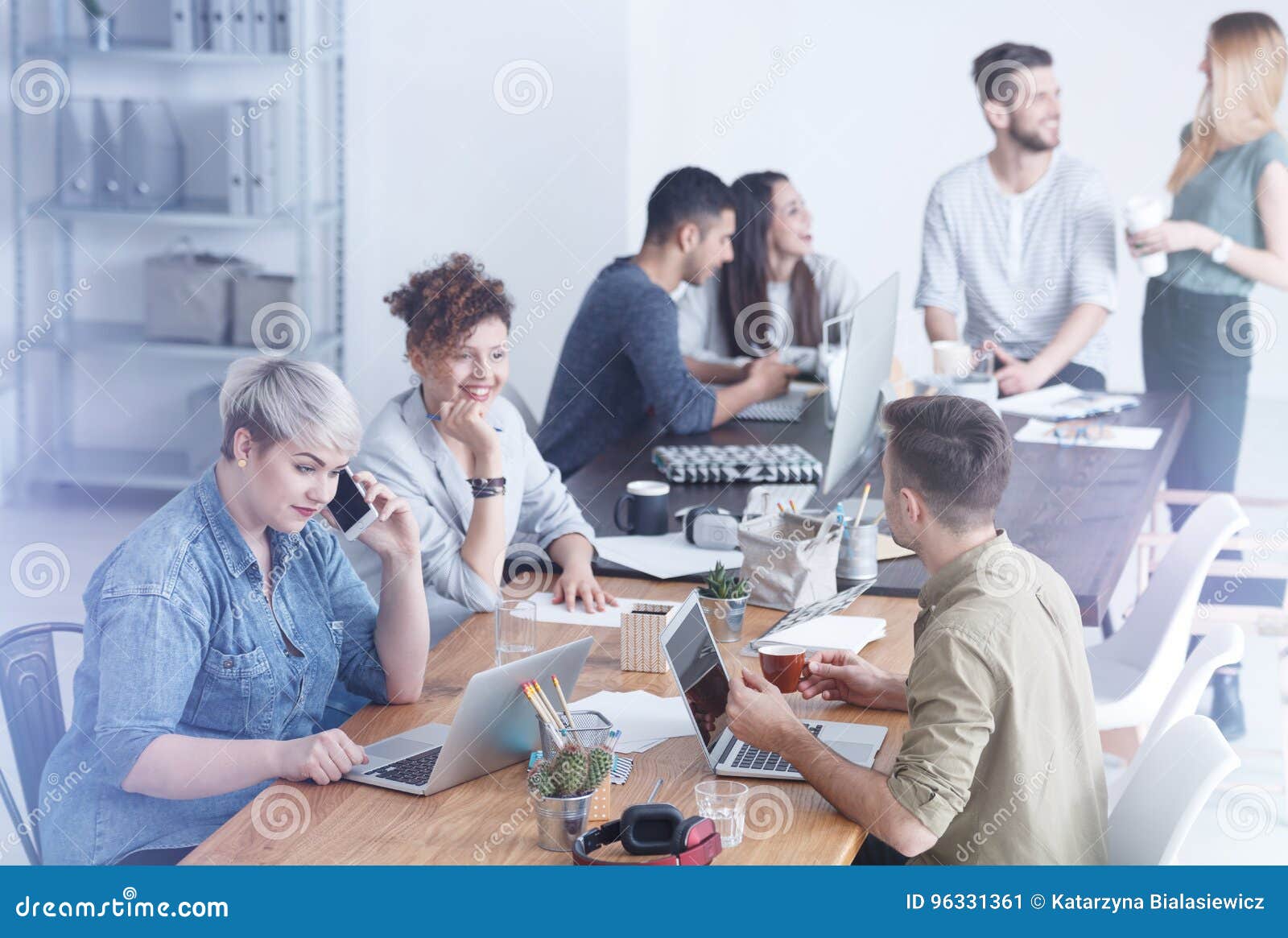 Coworkers Enjoying Time at Work Stock Image - Image of coworkers ...