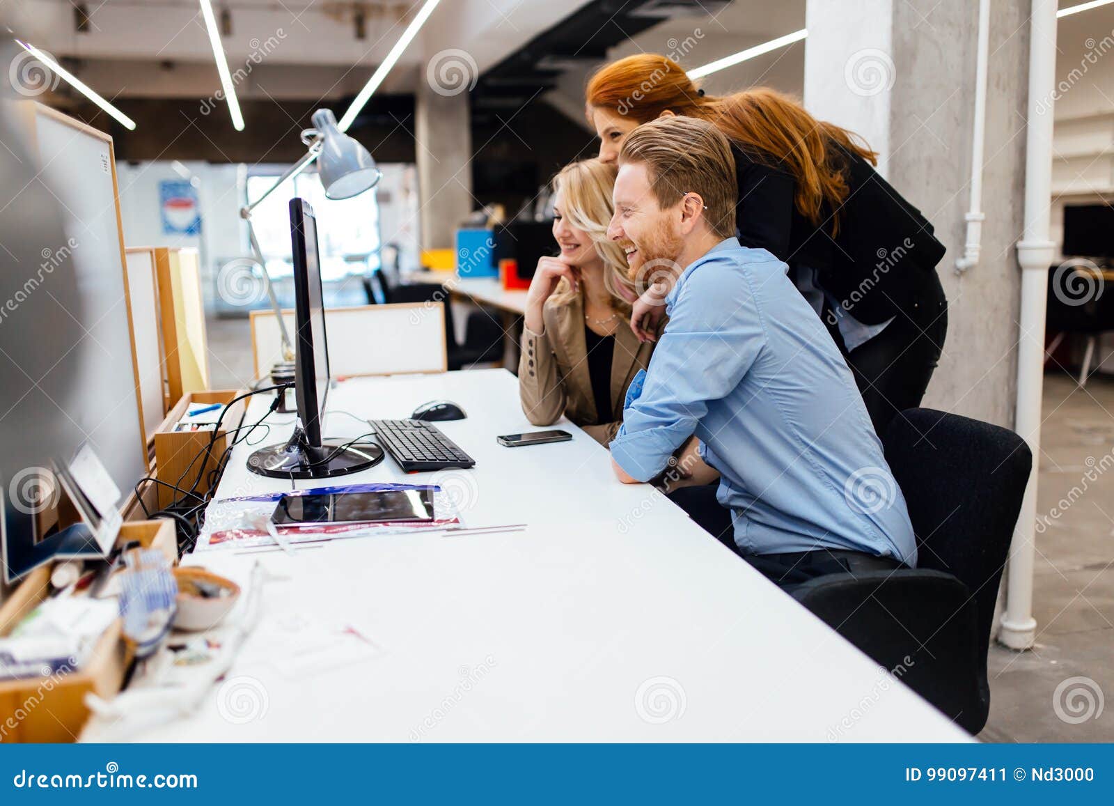 Coworkers Solving Problems Together Stock Image - Image of male, people ...