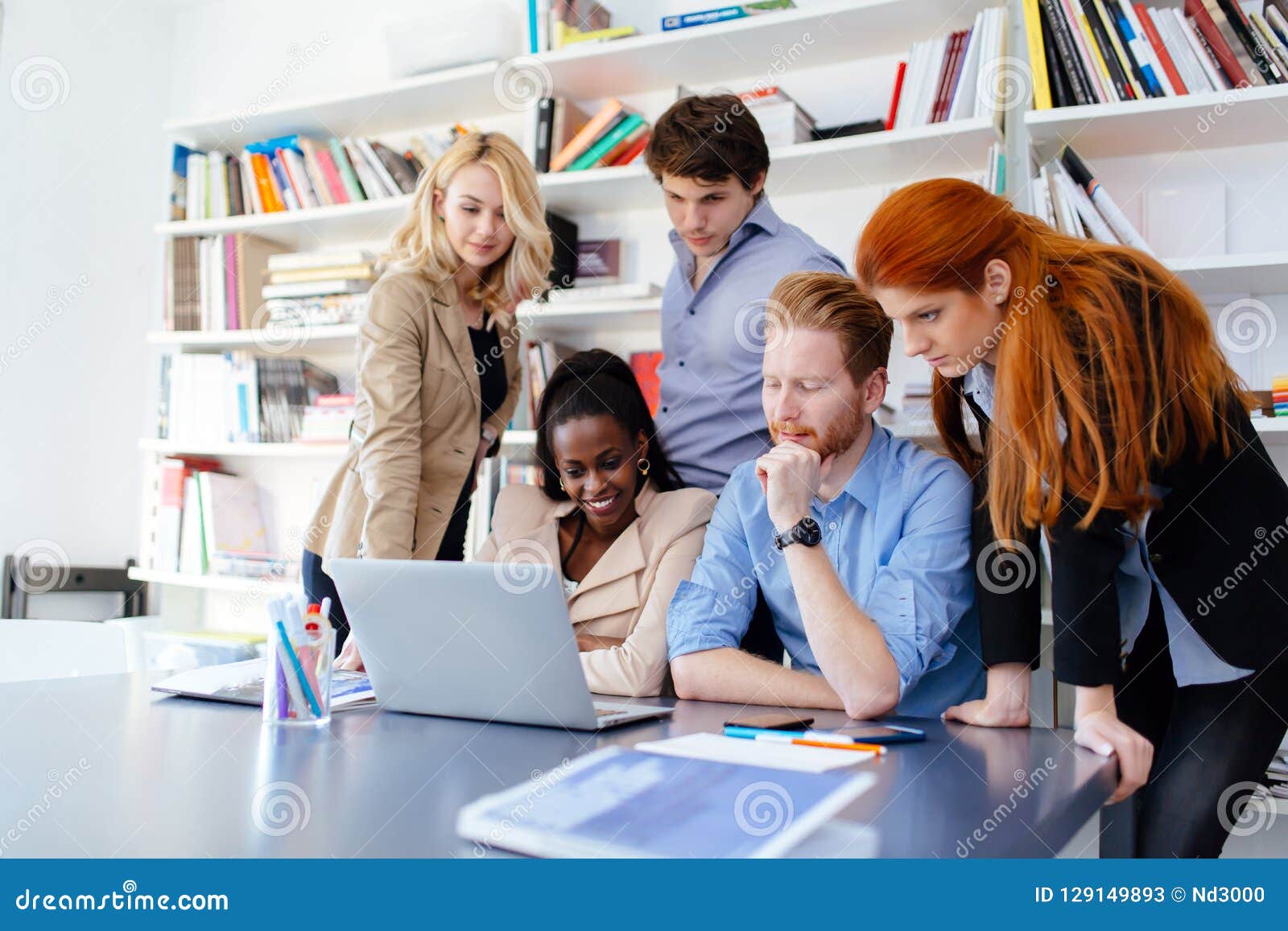 Coworkers Solving Problems Together Stock Image - Image of together ...