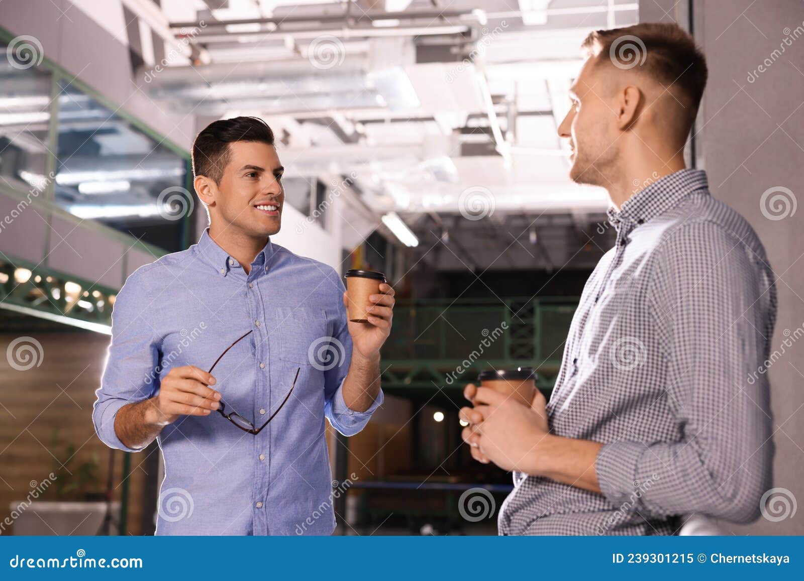 Coworkers Talking during Coffee Break Stock Image - Image of corporate ...