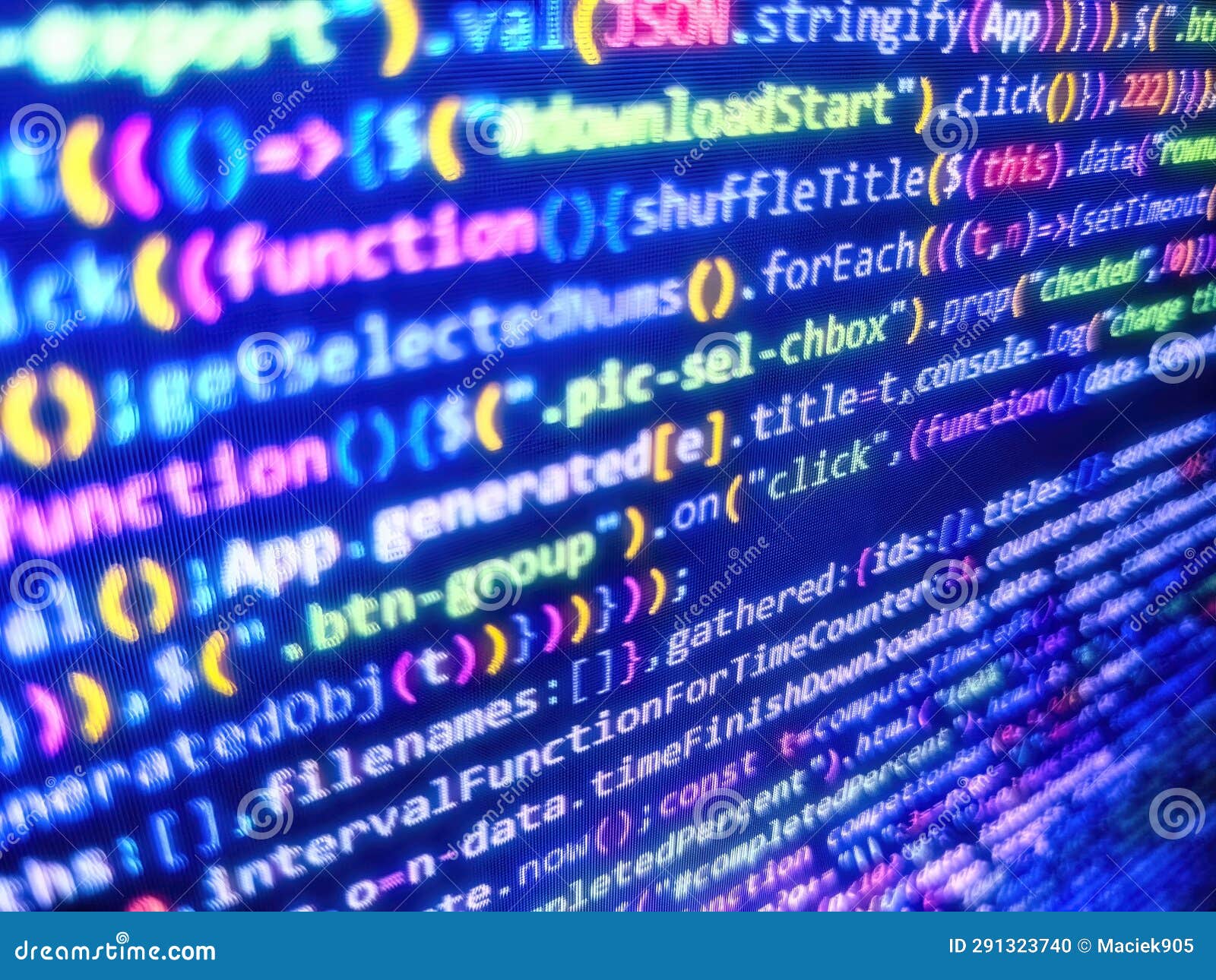 Coworkers Team in Modern Office. Abstract Software Process. Computer ...