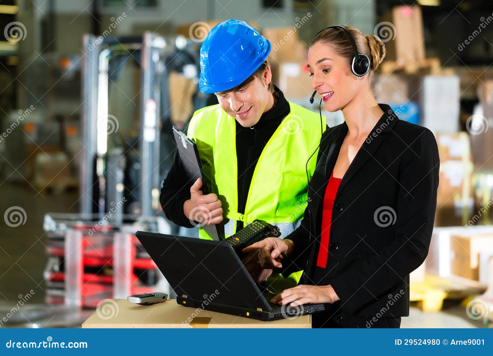 Coworkers at Warehouse of Forwarding Company Stock Photo - Image of ...