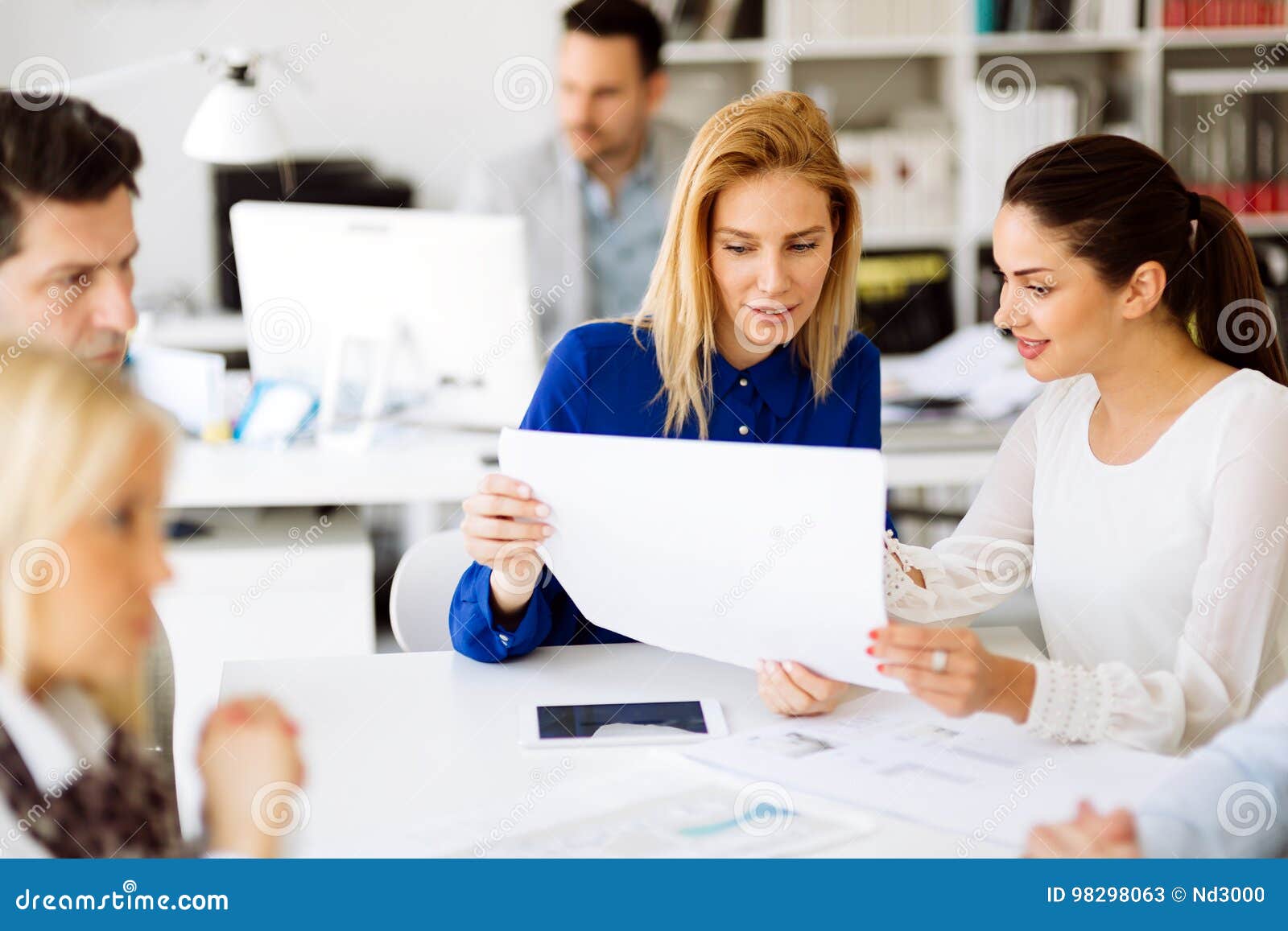 Coworkers Working on Project Together Stock Image - Image of coworking ...