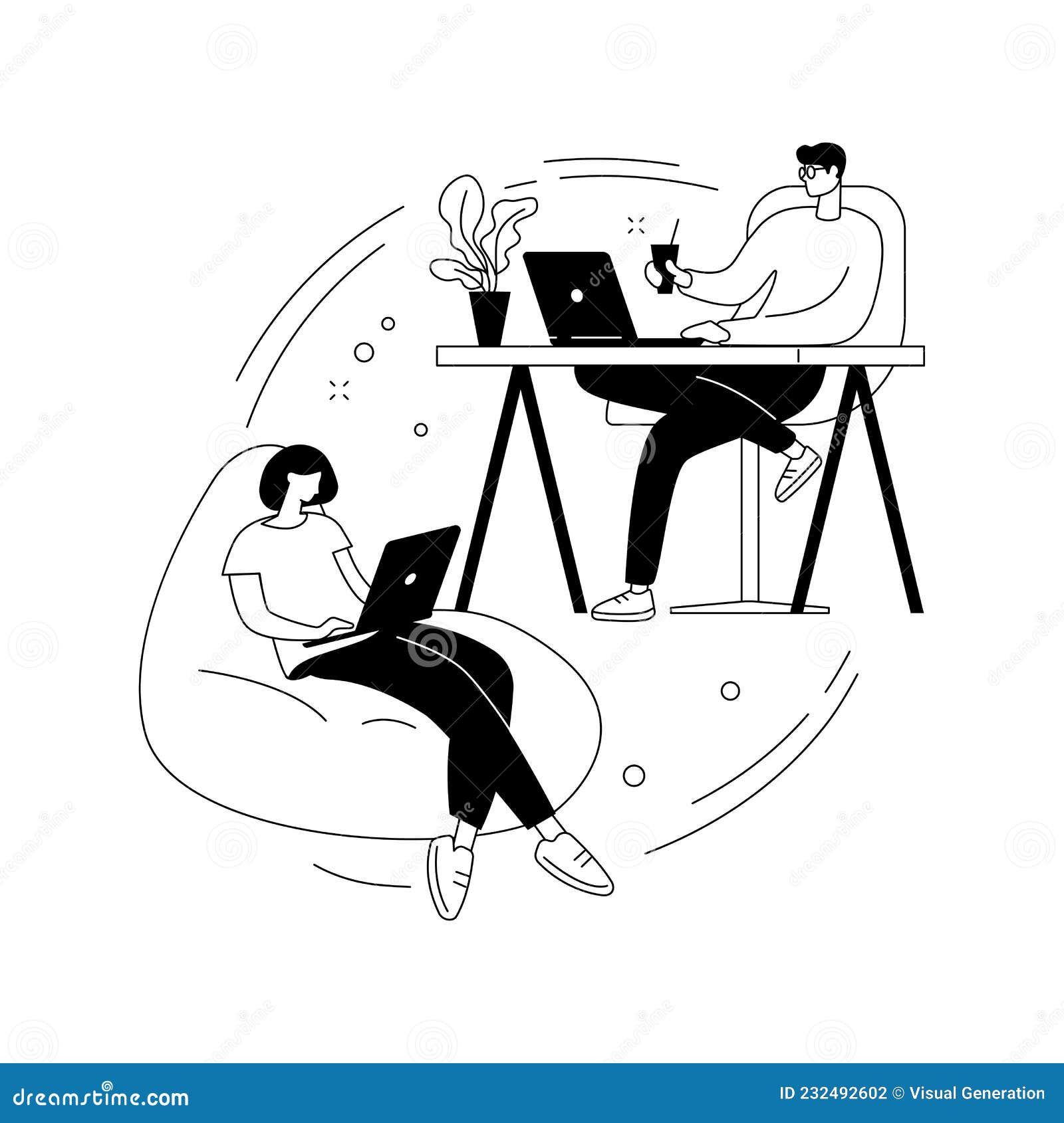 Coworking Abstract Concept Vector Illustration. Stock Vector ...