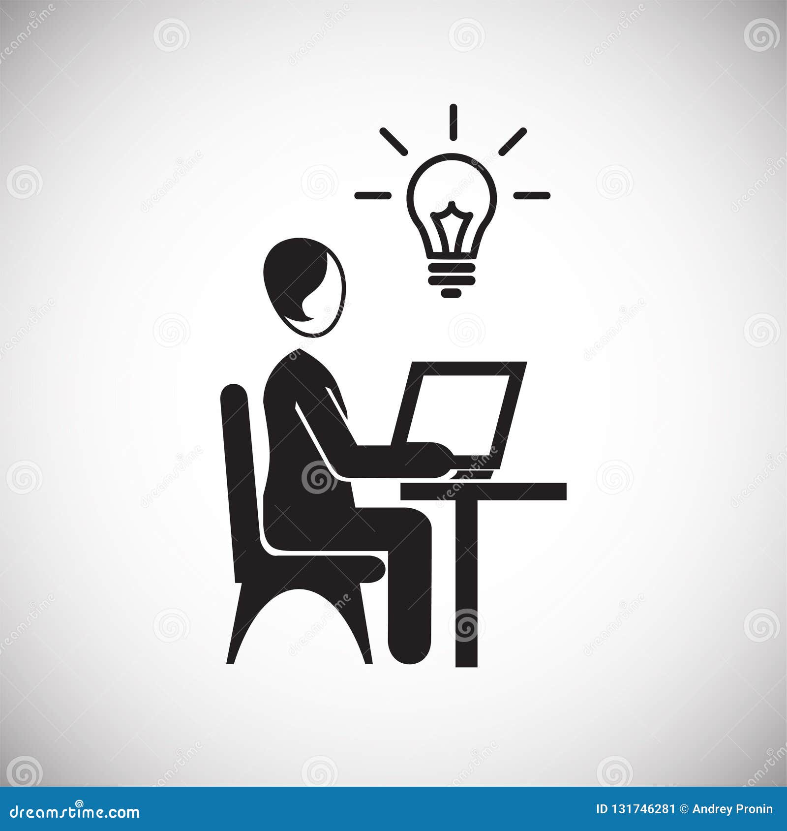 Coworking Businessman Works Behind Computer on White Background Stock ...