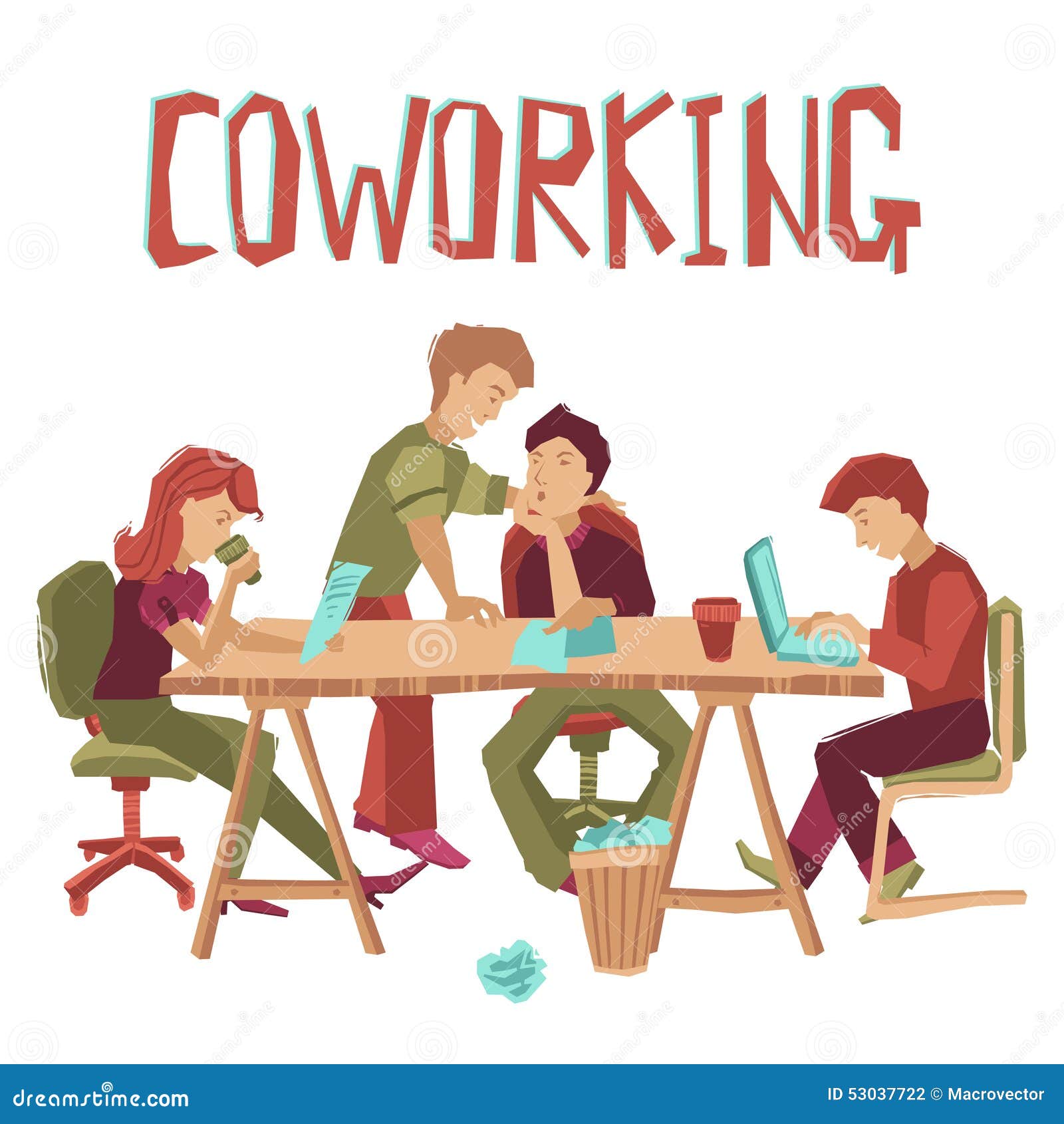 Coworking Center Concept Stock Vector - Image: 53037722 Coworking Center Concept Stock Vector - Image: 53037722