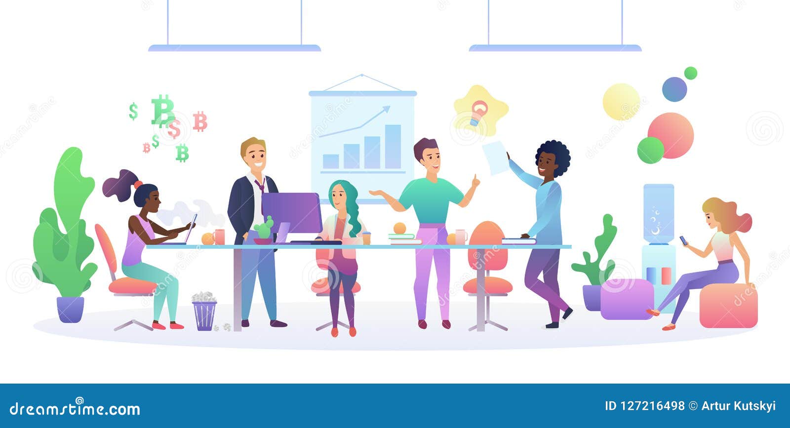 Multicultural Coworking Business Team And People Center, Business ...