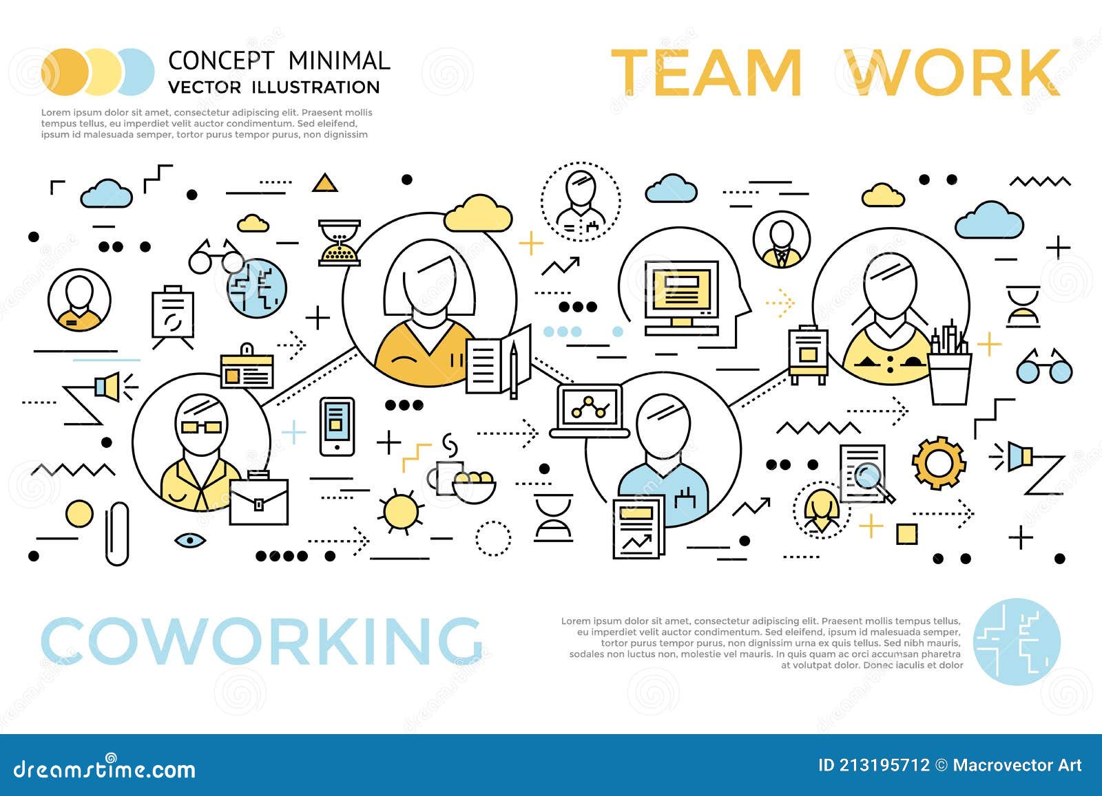 Coworking Horizontal Concept Stock Vector - Illustration of building ...