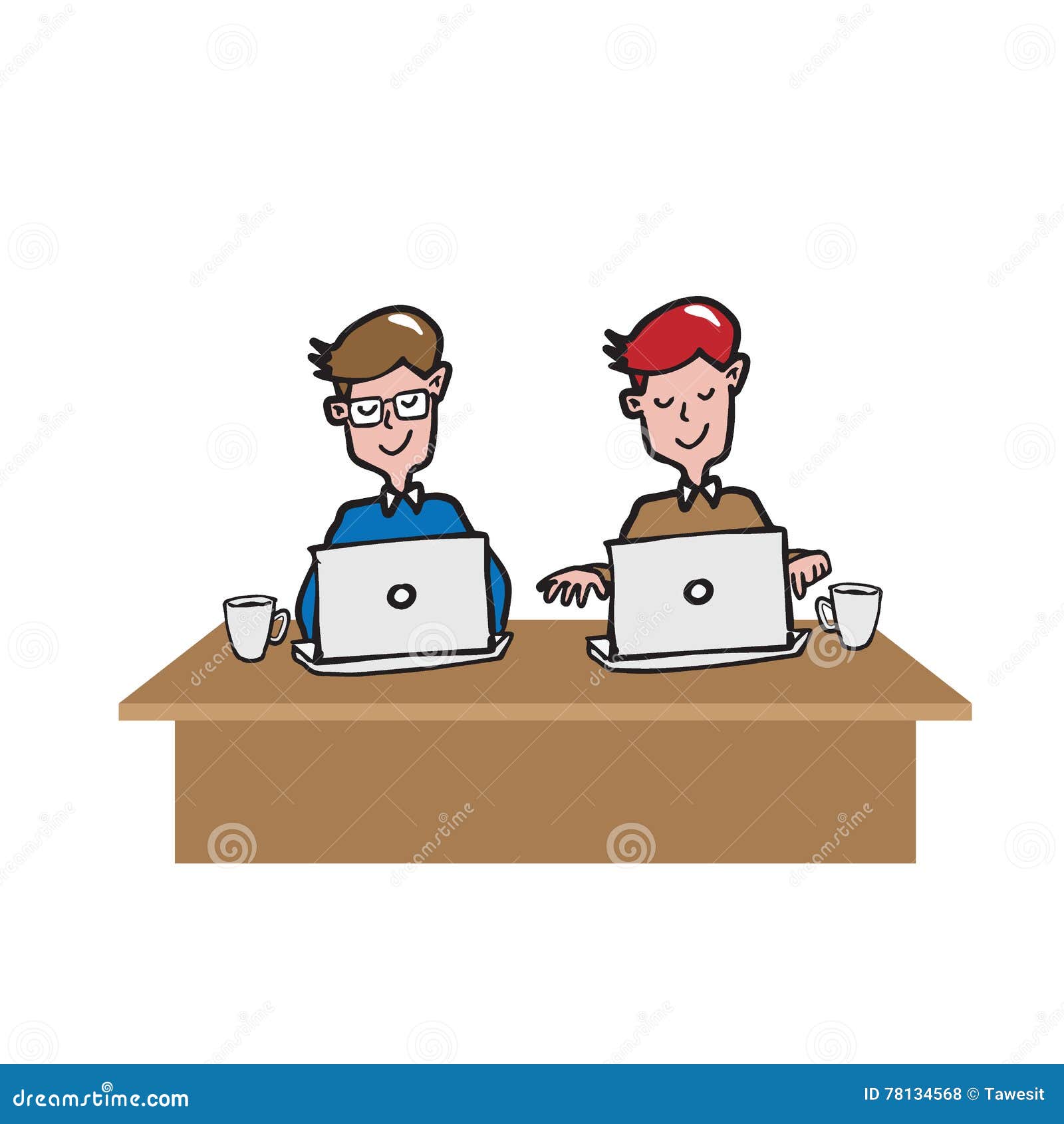 Coworking Office Space Cartoon Stock Vector - Illustration of ...
