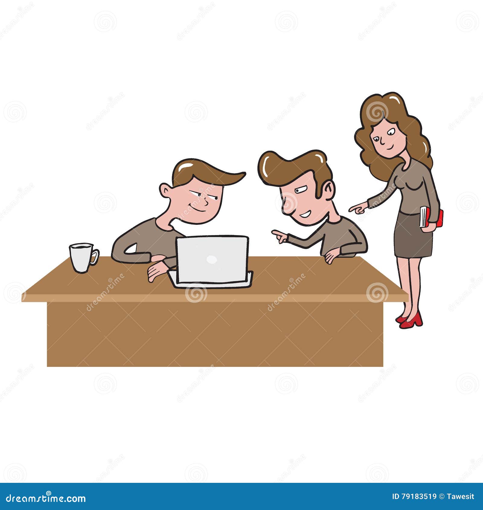 Coworking Office Space Cartoon Stock Vector - Illustration of people ...