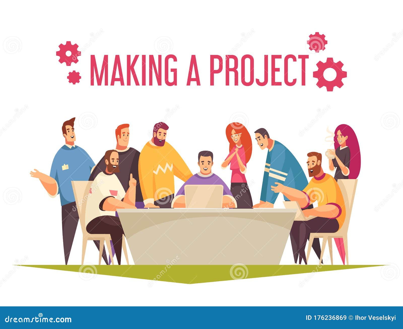 Coworking Vector Illustration Stock Illustration - Illustration of ...