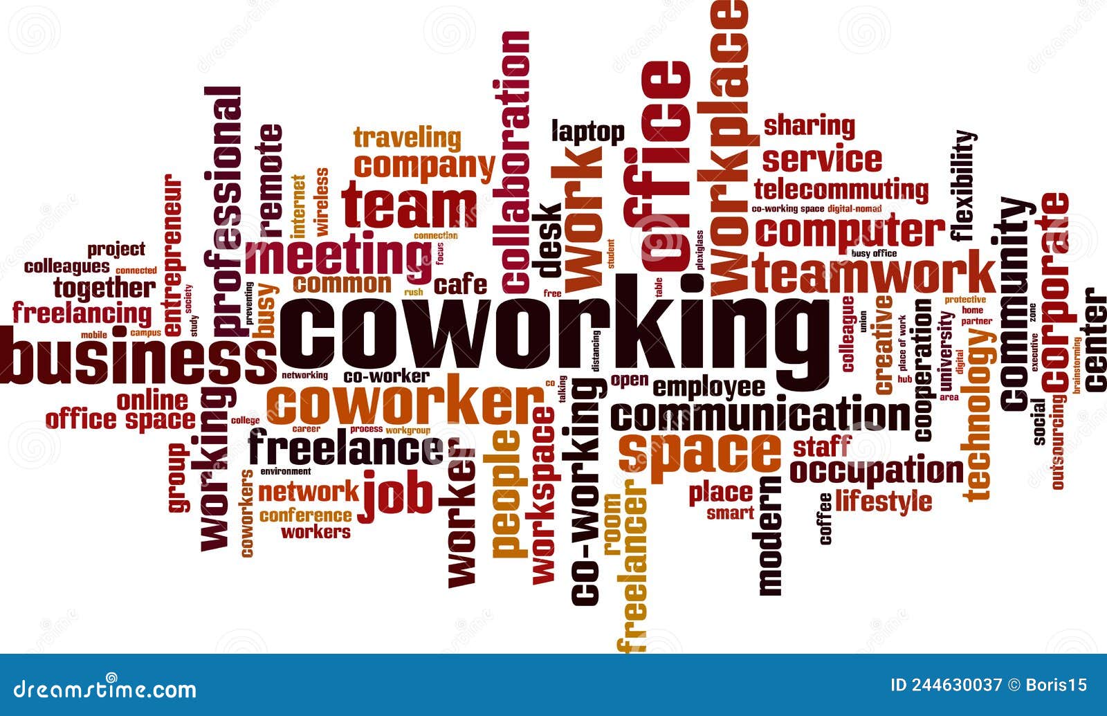 Coworking word cloud stock vector. Illustration of community - 244630037