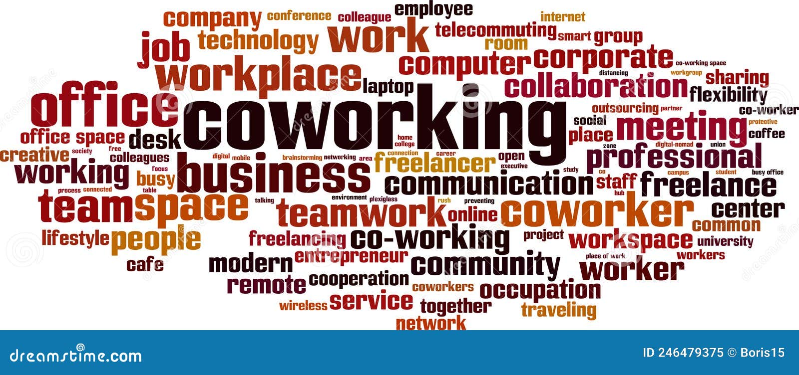 Coworking word cloud stock vector. Illustration of flexibility - 246479375