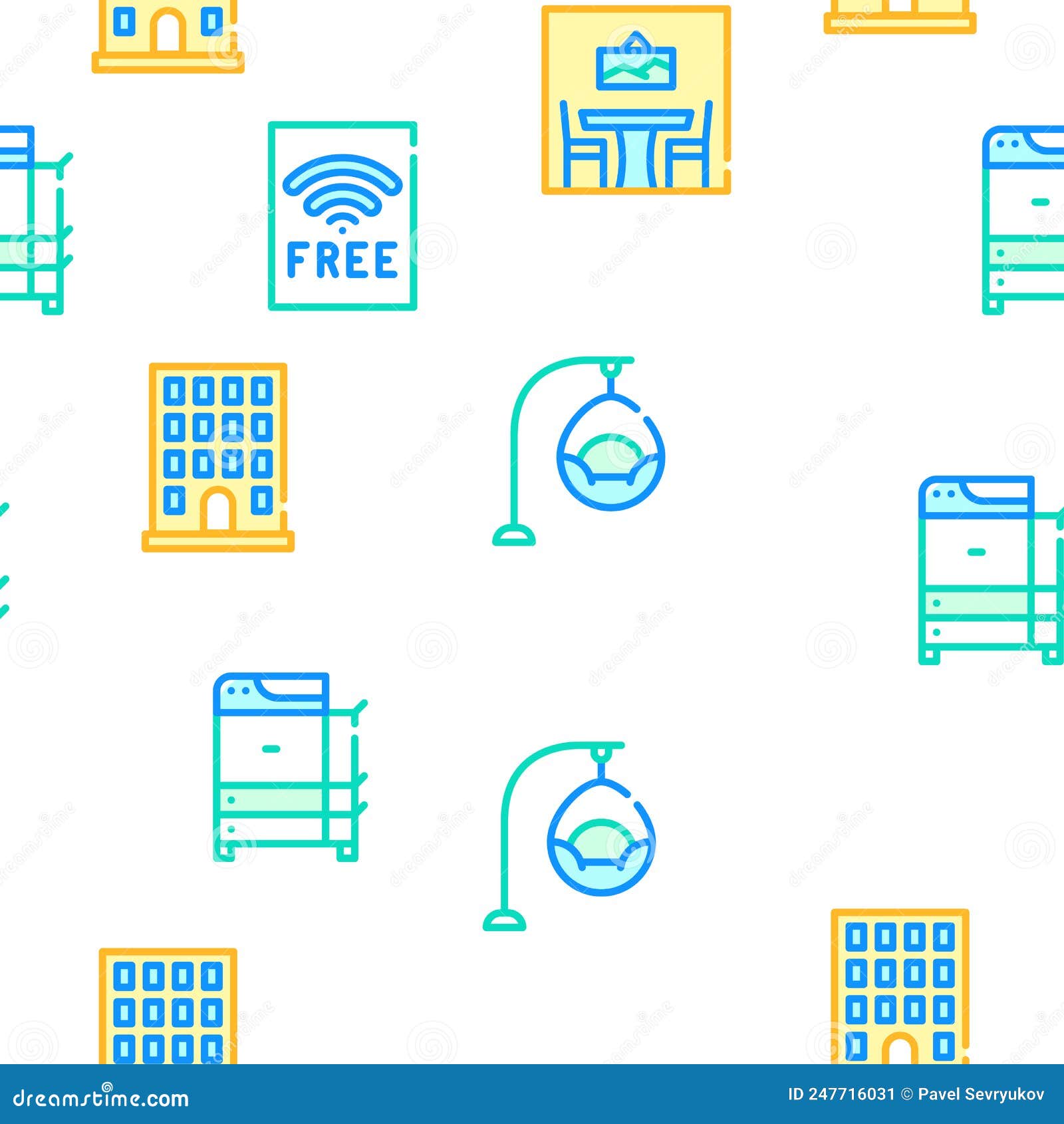 Coworking Work Office Collection Icons Set Vector Stock Vector ...