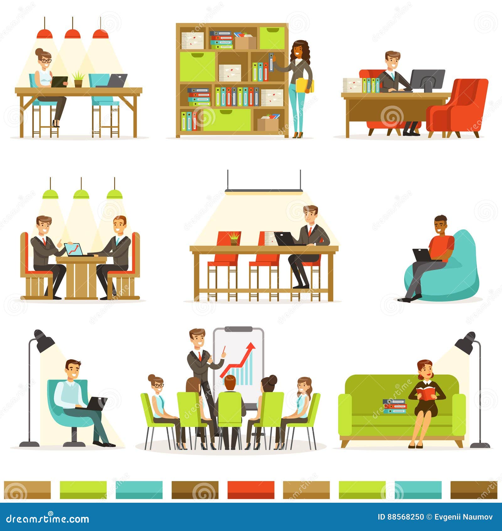 Coworking Workplace, Freelancers Sharing Space and Ideas in Office ...