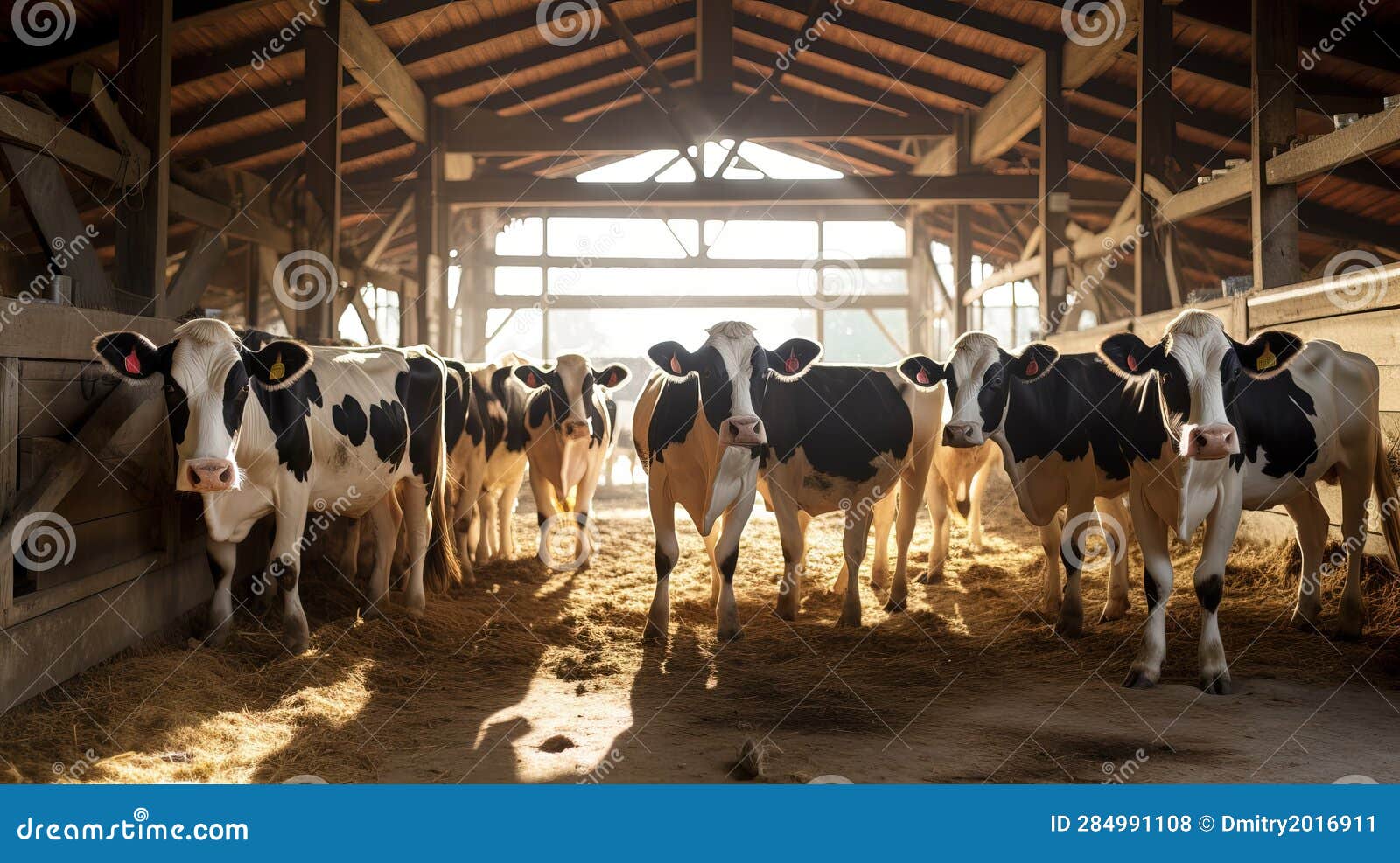 Cows In The Stall. Private Farming. Milk Production And Livestock ...