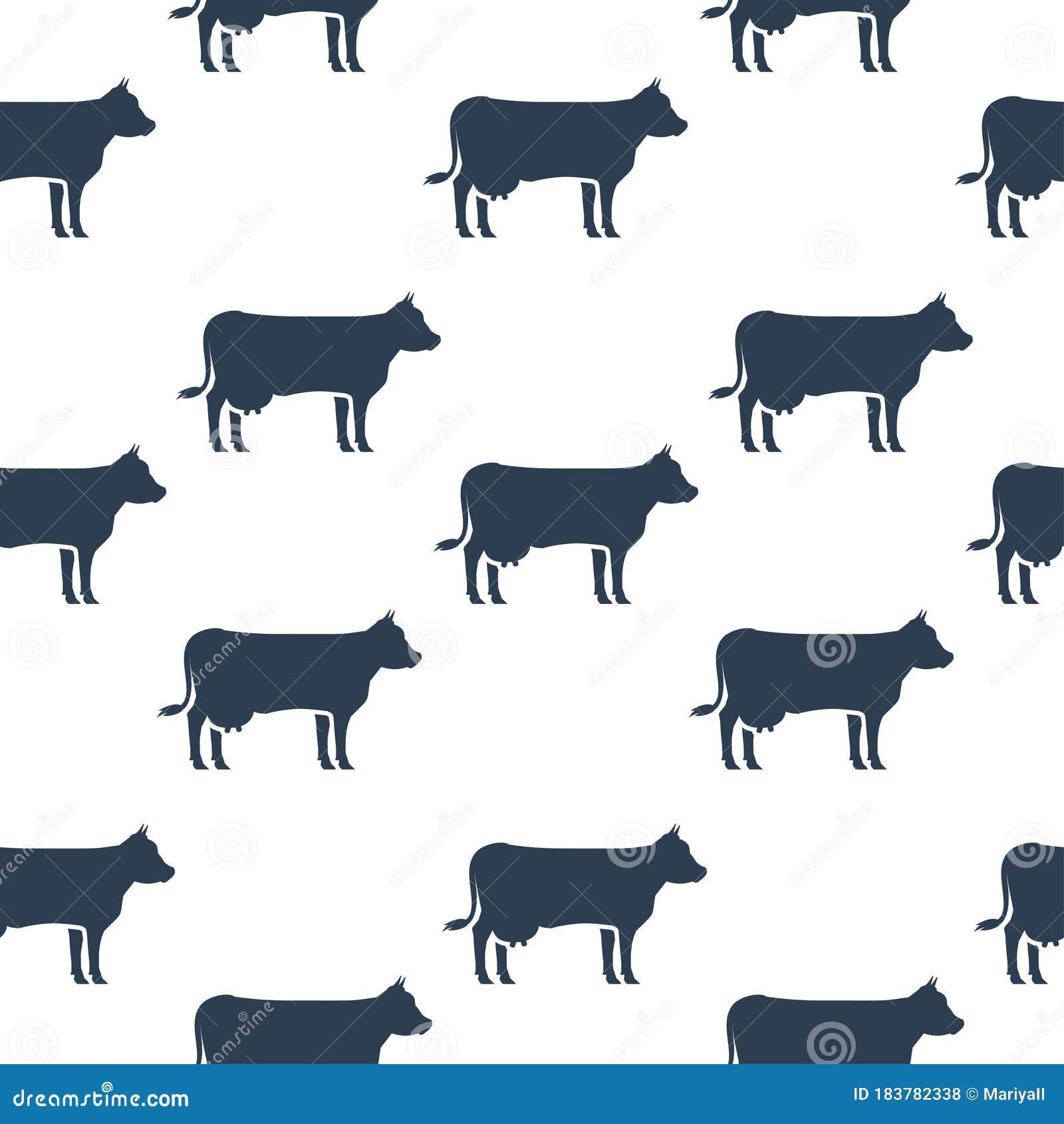 Cows Seamless Pattern.Vector Illustration in Flat Style Stock Vector ...