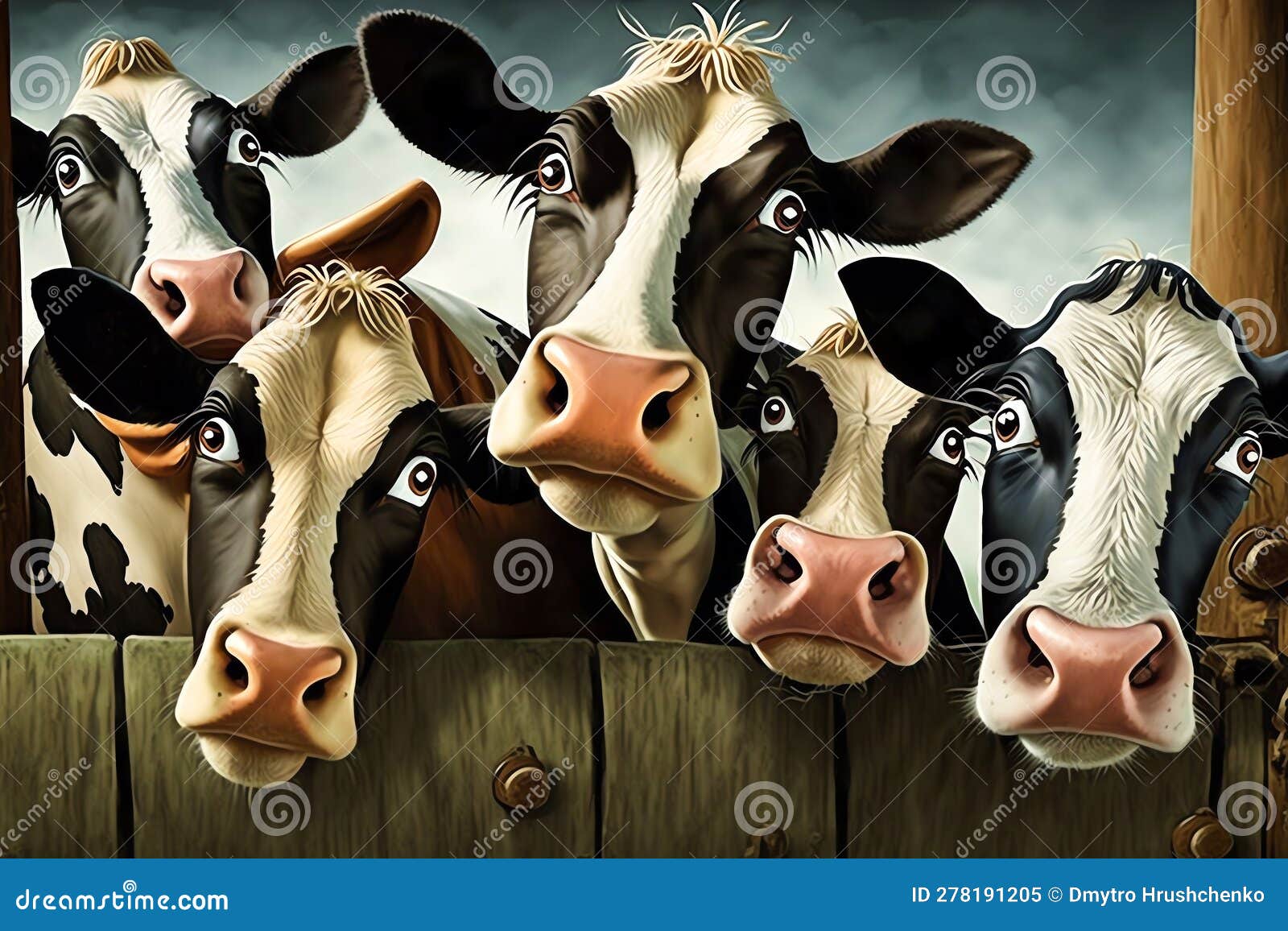 Cows at Stall Portrait on Black Backround. Cow on Dark Backround ...