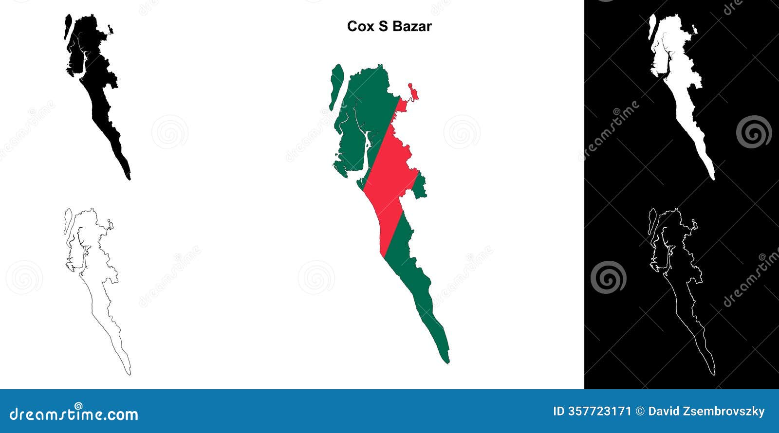 Cox S Bazar outline map stock vector. Illustration of territory - 357723171