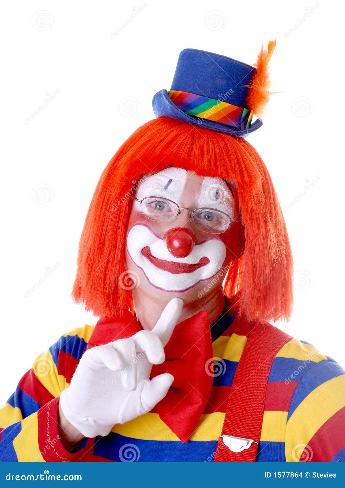 Coy Clown stock photo. Image of hair, close, lips, birthday - 1577864