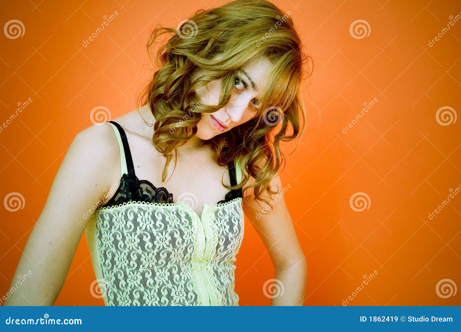 Coy girl. stock image. Image of looking, black, caucasian - 1862419