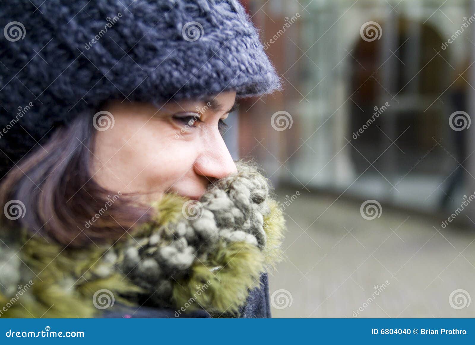 Coy Smile stock photo. Image of smile, scarf, woman, head - 6804040