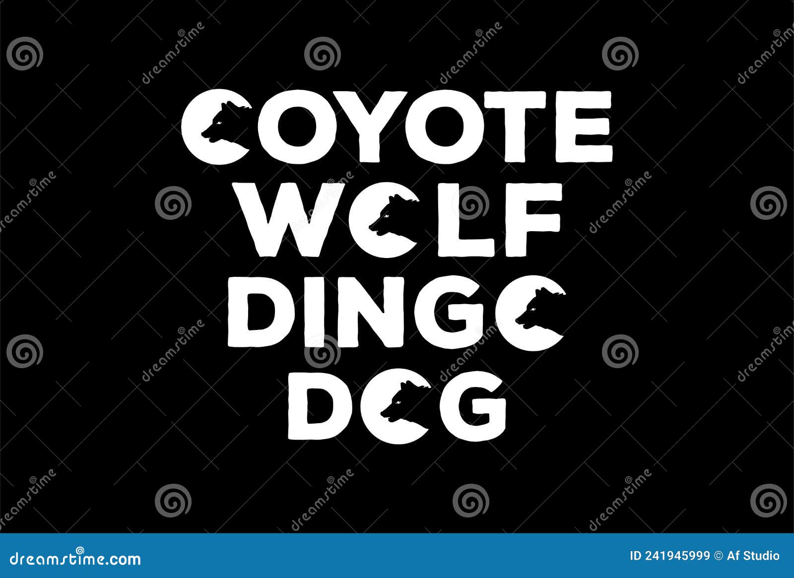 Coyote Wolf Dingo Dog Text Type Word Font Typography Logo Design Vector ...