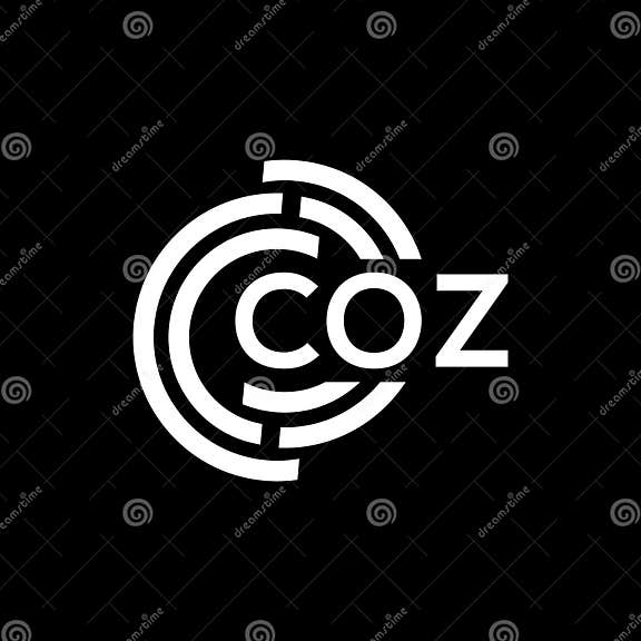 COZ Letter Logo Design on Black Background. COZ Creative Initials ...