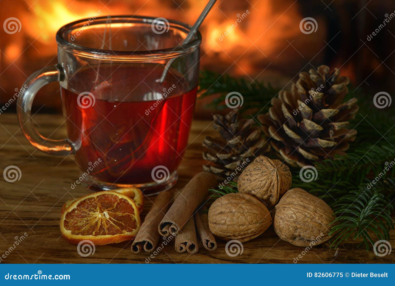 Coziness by the Fireplace in Winter Stock Image - Image of ...