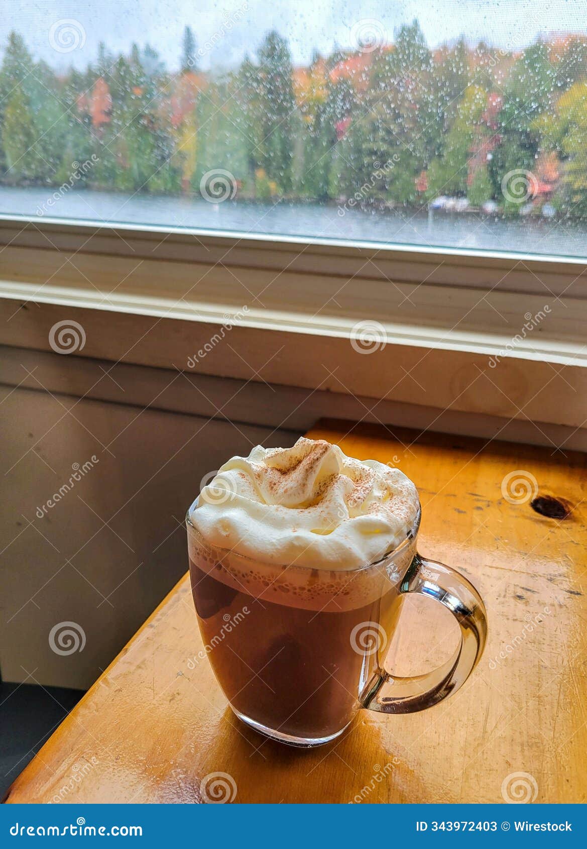 Cozy Autumn Hot Chocolate by the Window. Stock Image - Image of ...