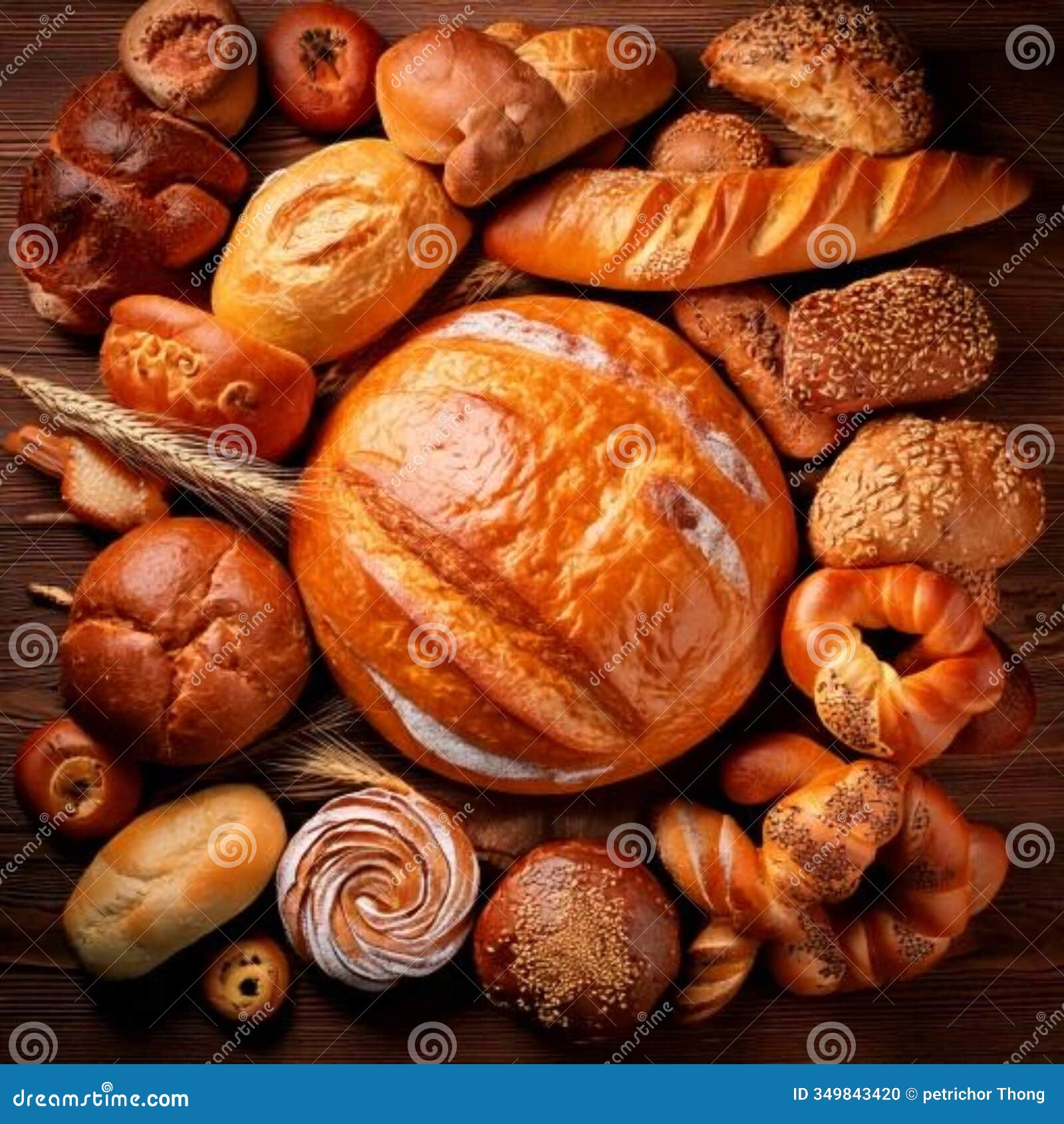 Cozy Bakery Scene with Fresh Breads and Pastries Stock Photo - Image of ...