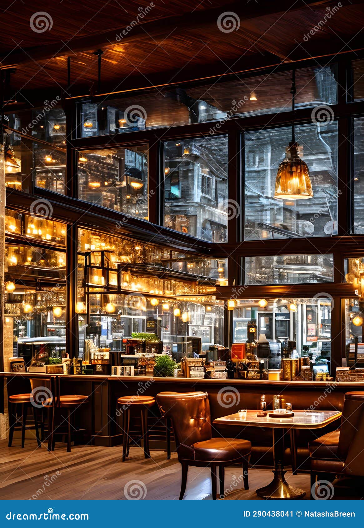 Cafes Cozy Interior Inviting Design Aesthetic. Stock Image - Image of ...